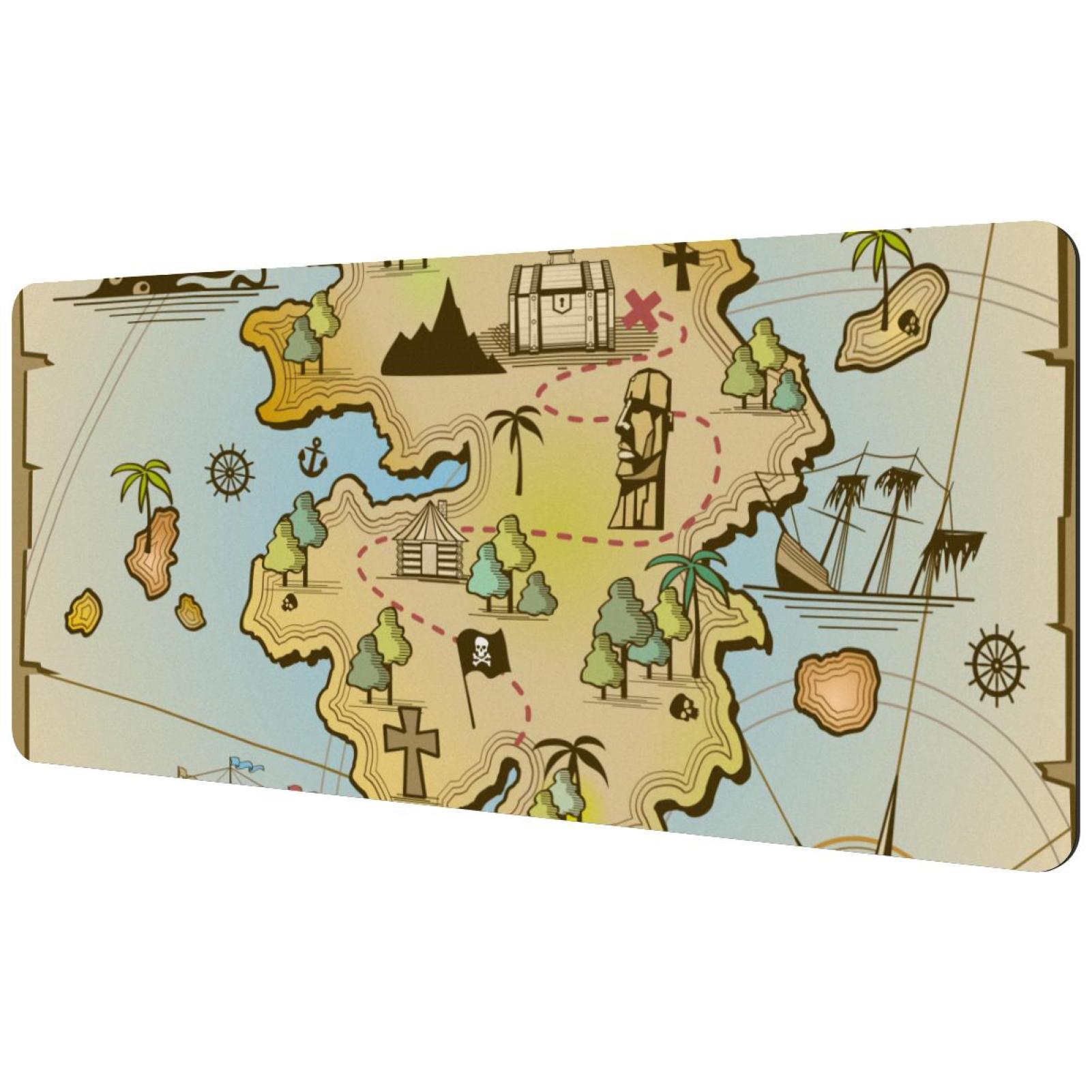 OWNHE Antique Nautical World Map Compass Pattern Rectangular Extended ...