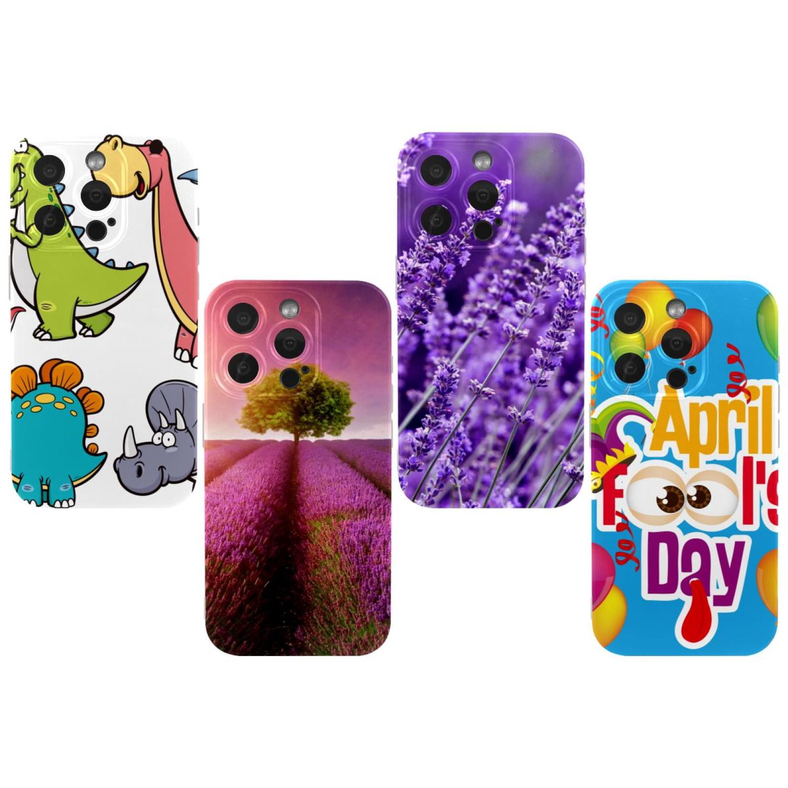 OWNHE April Fools Day Pattern 4-Pack TPU Soft Case Set for iPhone 14 ...