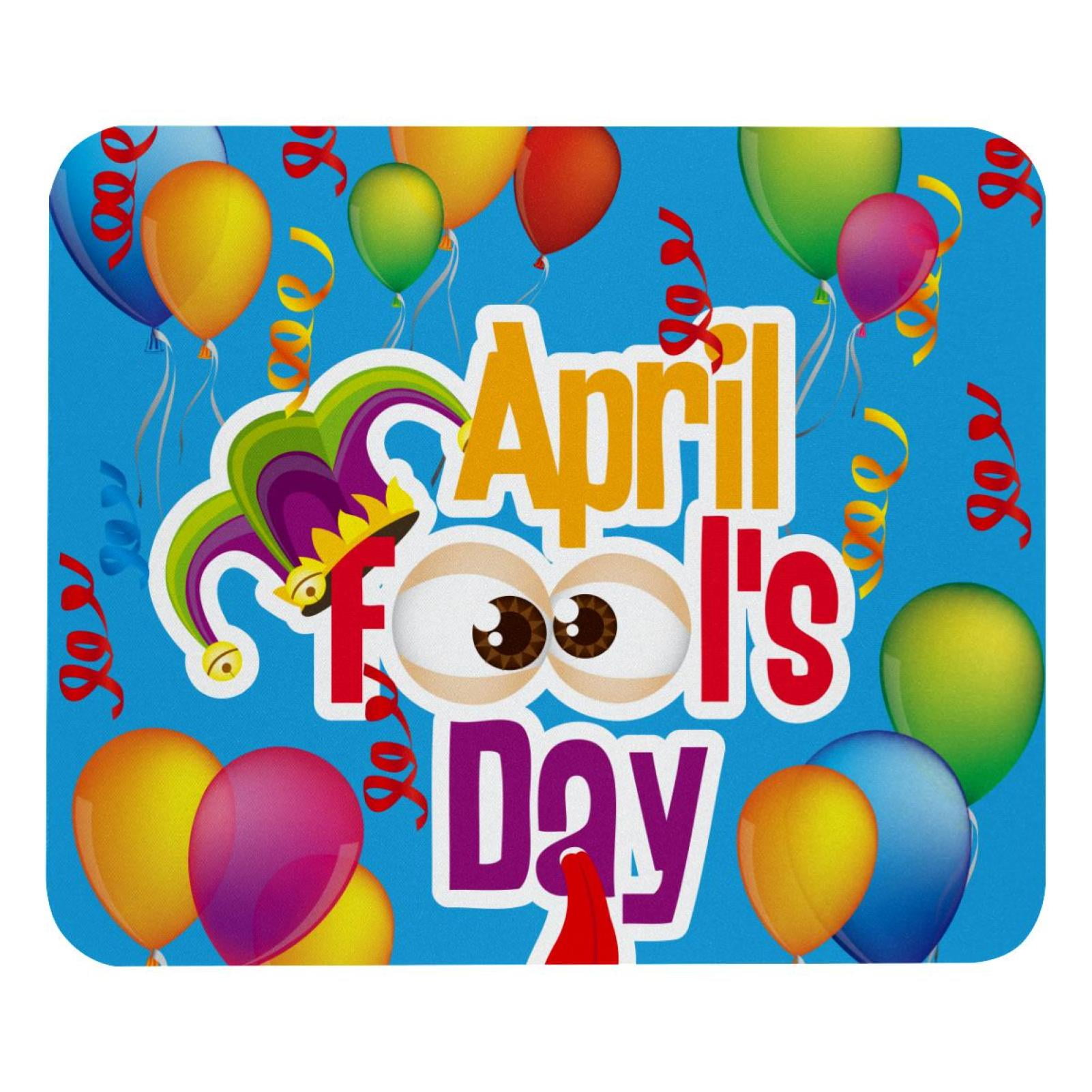 OWNHE April Fools Day Pattern Mouse Pad Desk Mat, Square Non-Slip ...