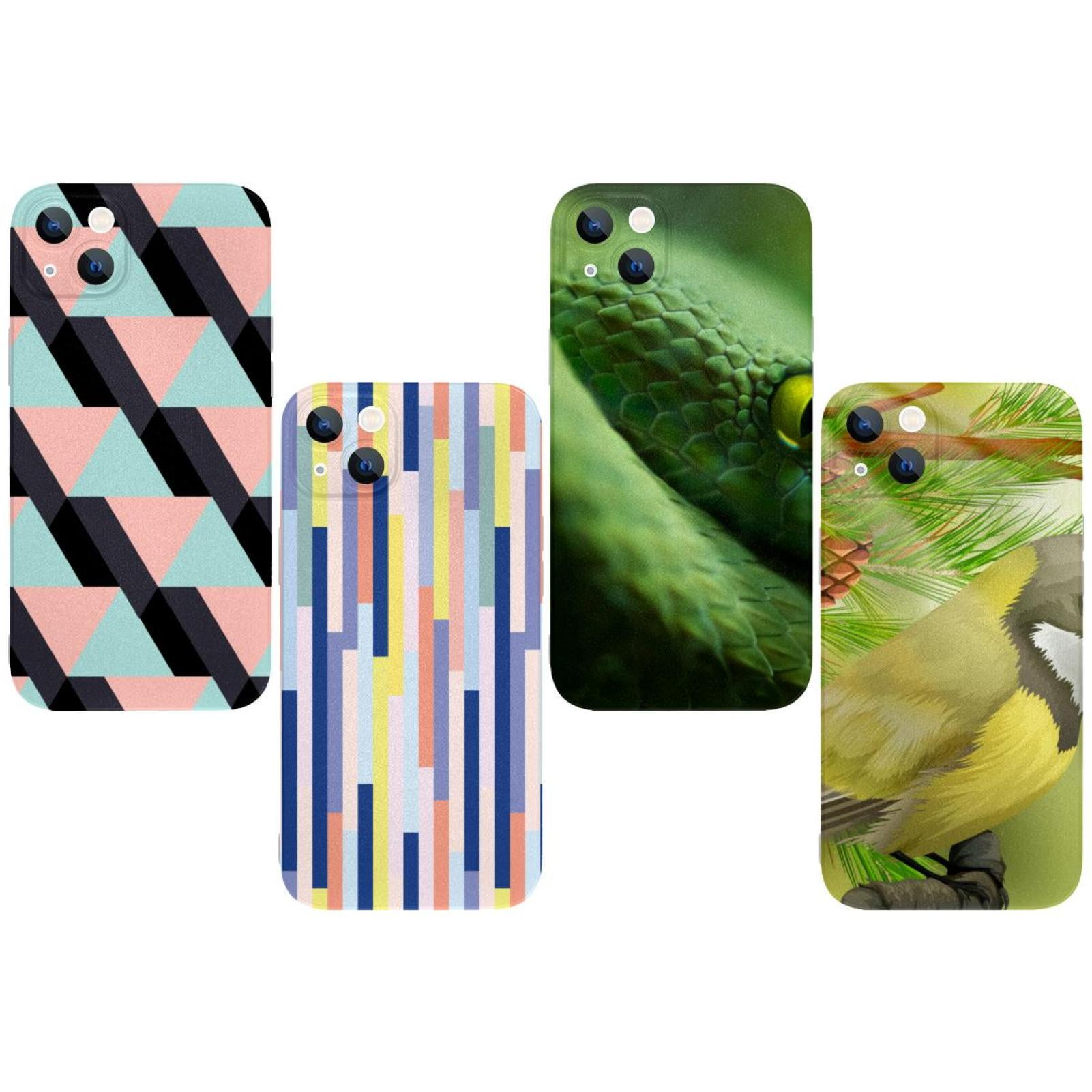 OWNHE Beautiful Bar Pattern 4-Pack Trendy Protective Phone Case Quad-Pack for iPhone 14/14 Plus ...