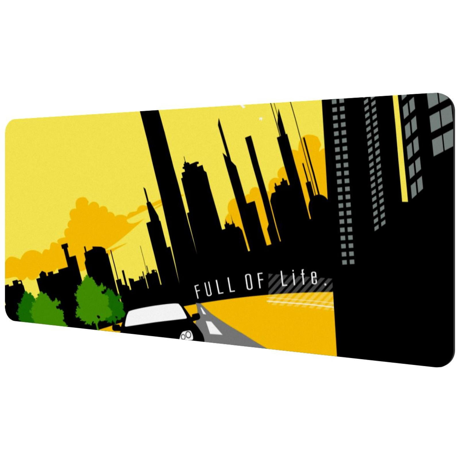 OWNHE Car Silhouette Driving on City Road Pattern Rectangular Extended ...