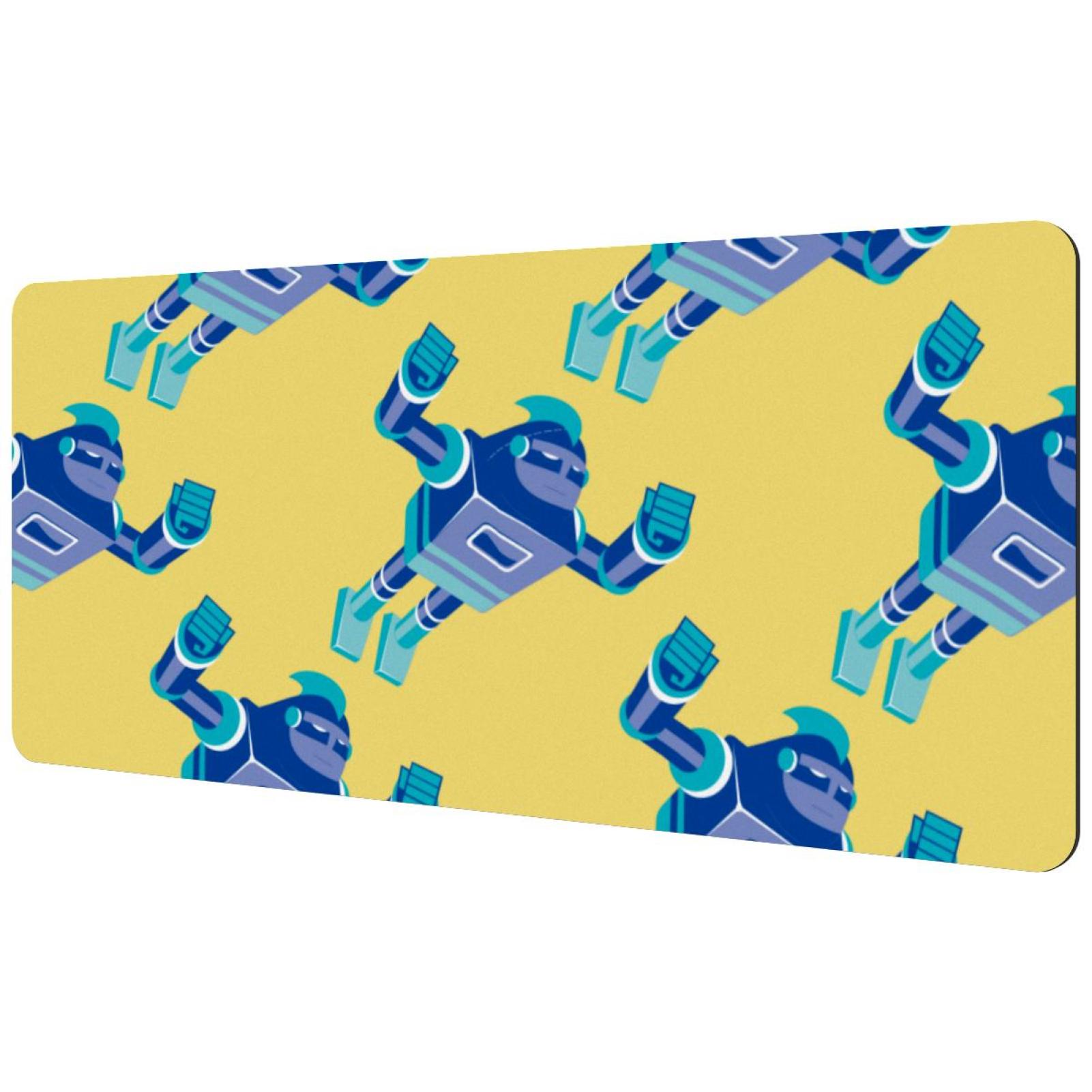 OWNHE Cartoon Robot Pattern Rectangular Extended Desk Pad with Non-Slip ...