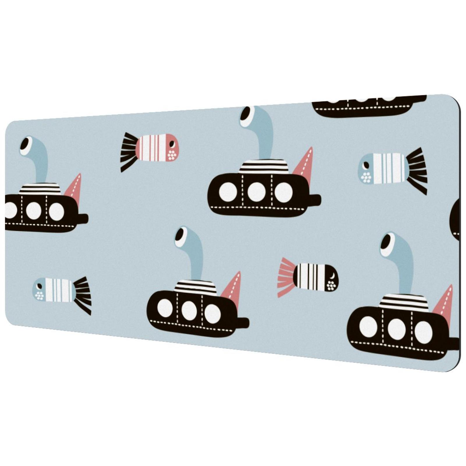 OWNHE Cartoon Tanks Cute Pattern Rectangular Extended Desk Pad with Non ...