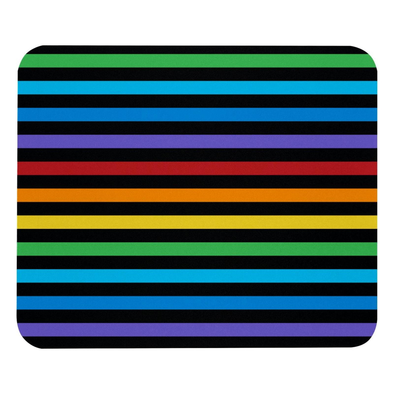OWNHE Colorful Horizontal Lines Striped Pattern with Black Background ...