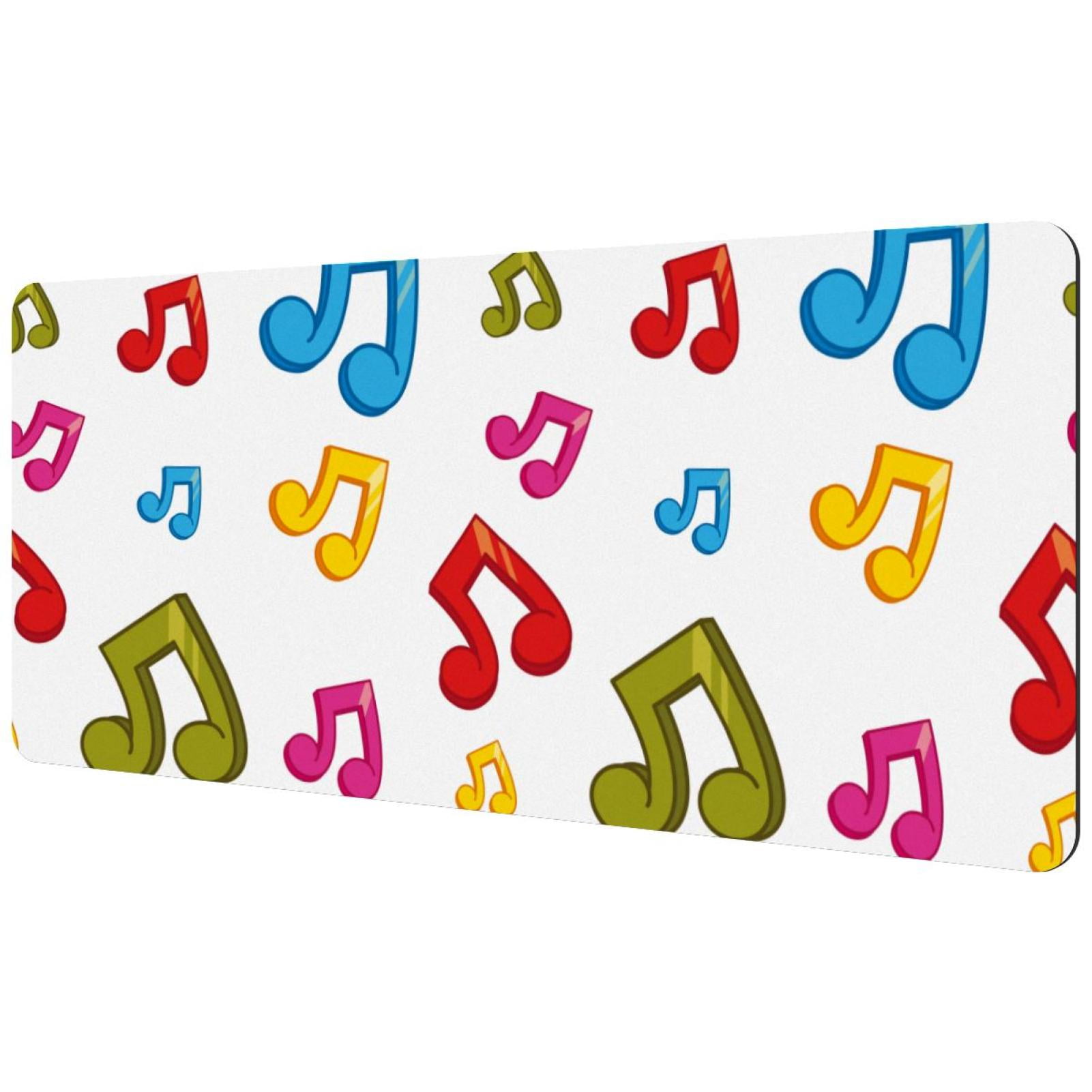 OWNHE Colorful Music Notes Theme Pattern Rectangular Extended Desk Pad ...