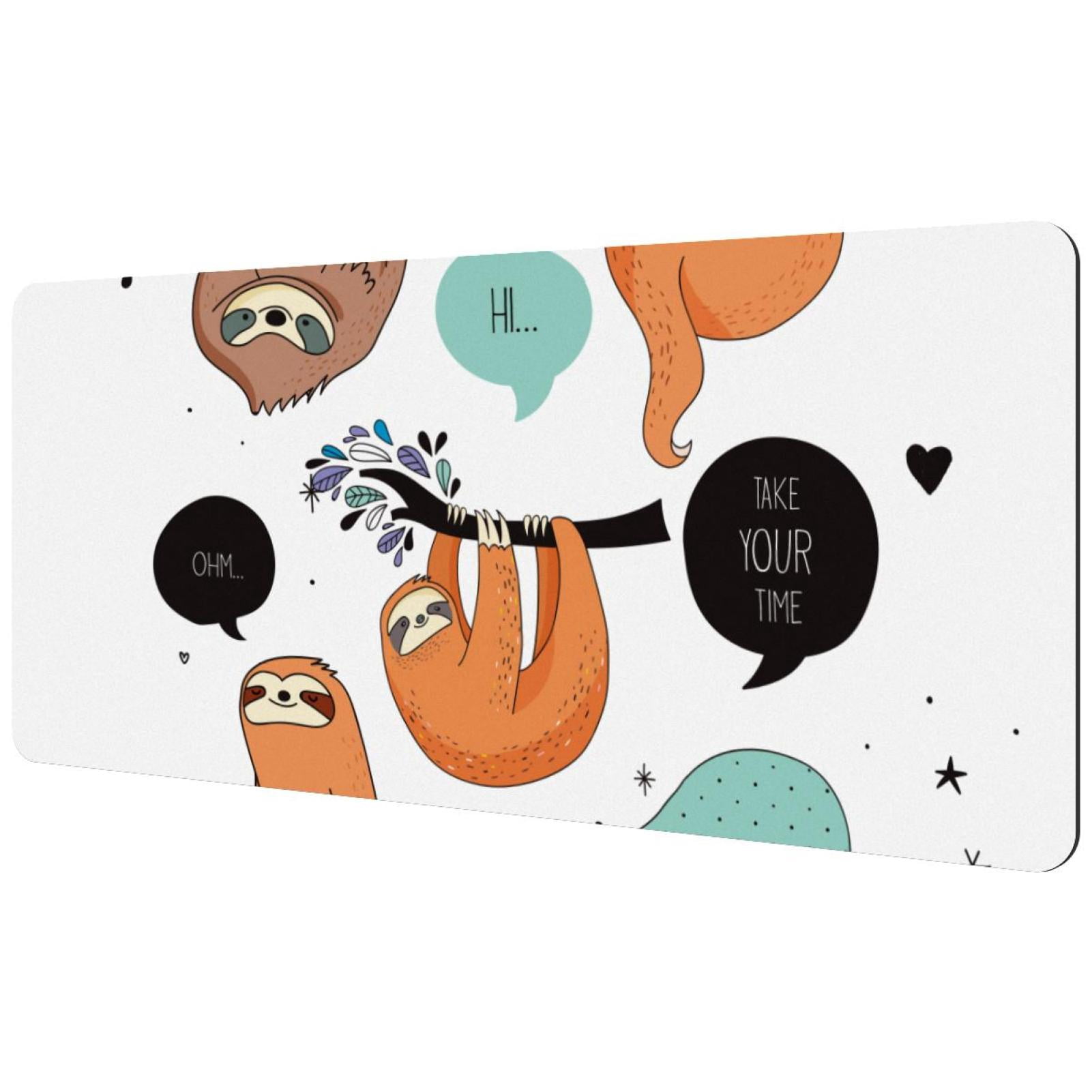 OWNHE Cute Sloth Take Your Time Pattern Rectangular Extended Desk Pad ...