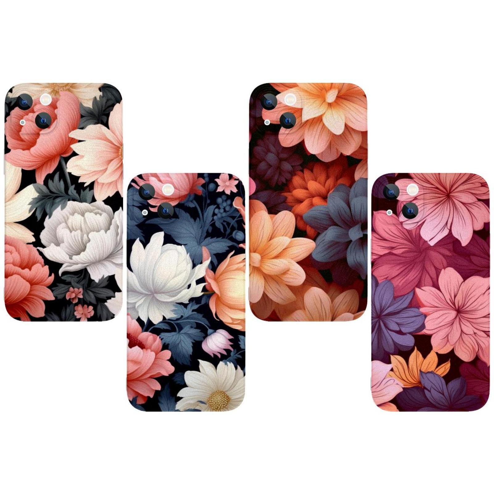OWNHE Floral Pattern 4-Pack Trendy Protective Phone Case Quad-Pack for ...