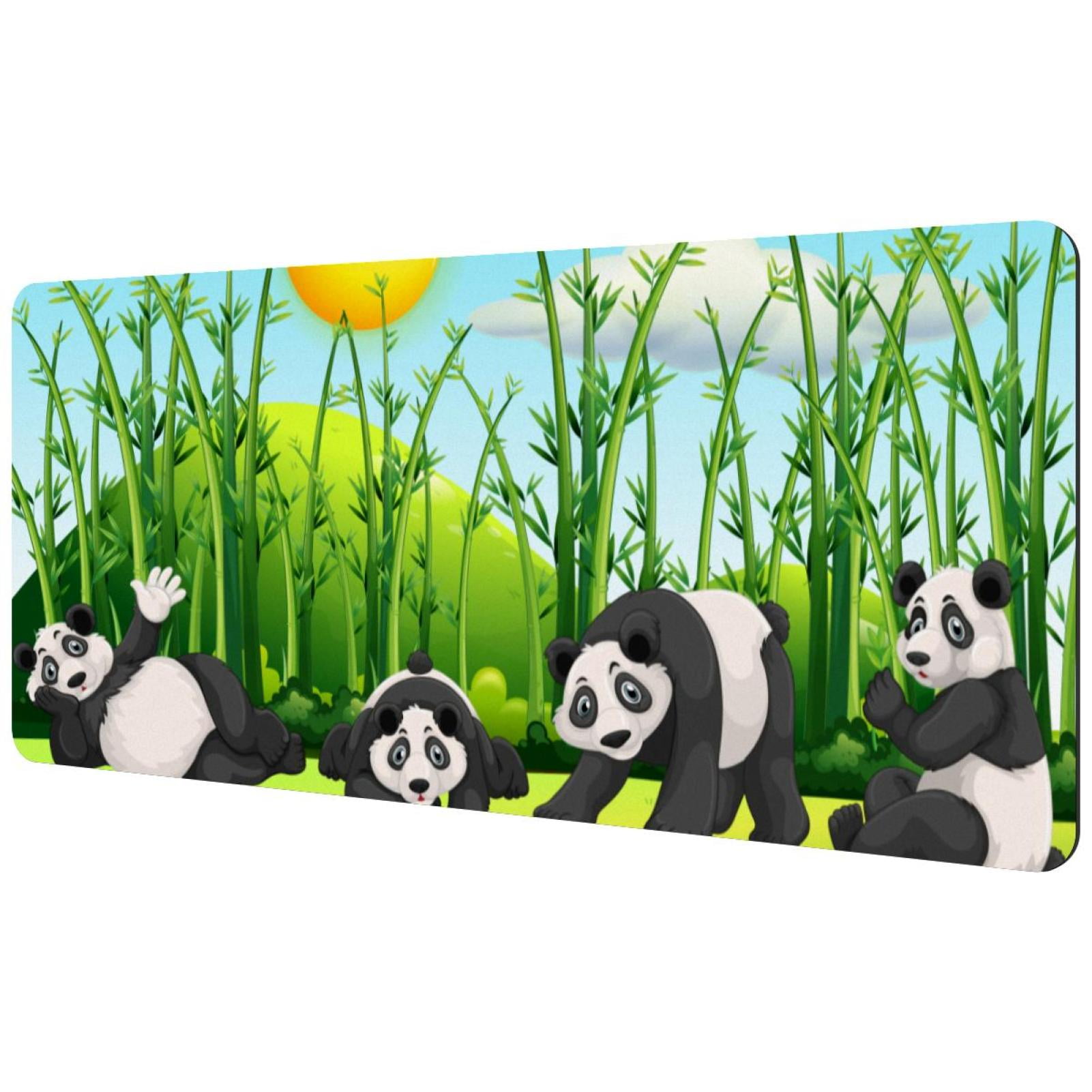 OWNHE Four Pandas in the Green Bamboo Field Pattern Rectangular ...