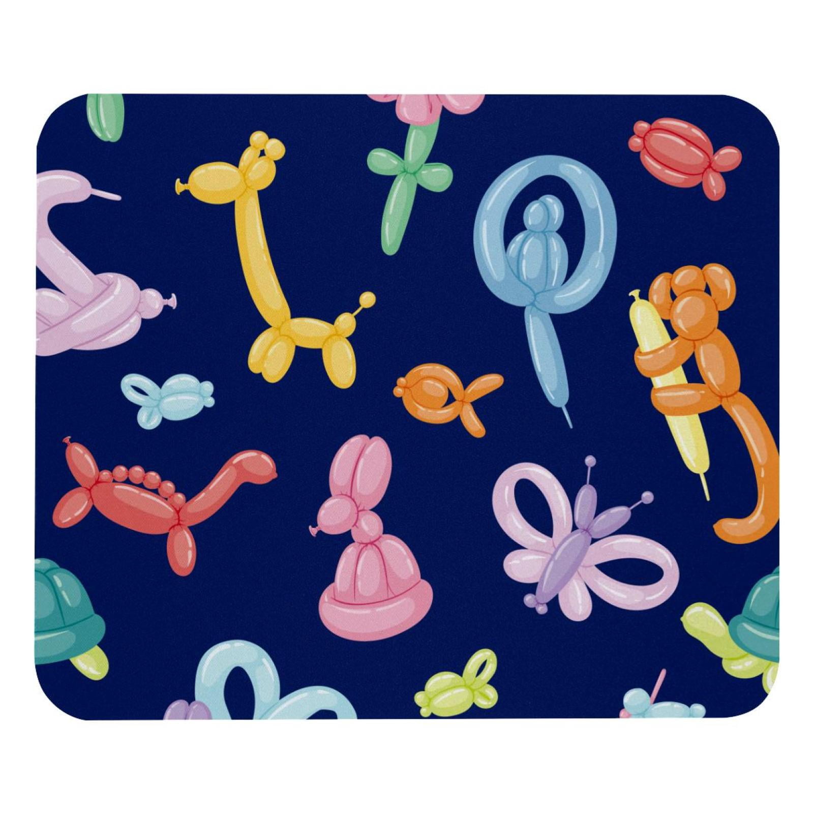 OWNHE Funny Balloon Cartoon Animal Pattern Mouse Pad Desk Mat, Square ...