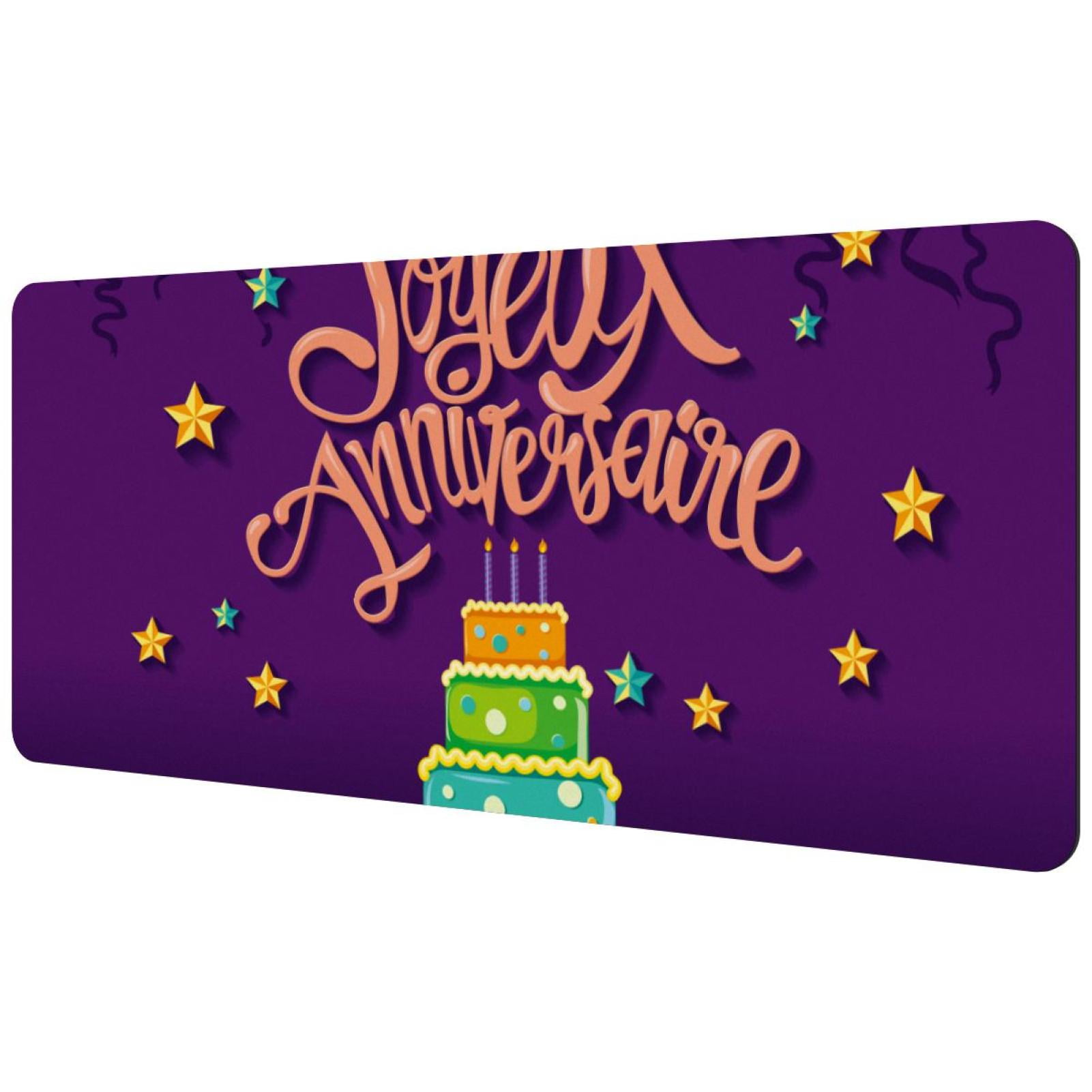 OWNHE Happy Birthday in French Joyeux Anniversaire with Tart Cake ...