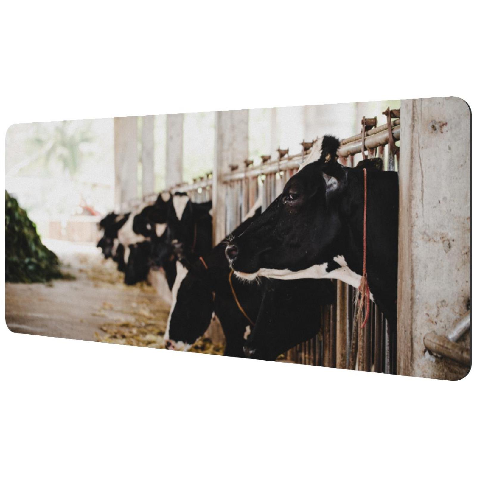 OWNHE Heads of Black and White Cows Pattern Rectangular Extended Desk ...