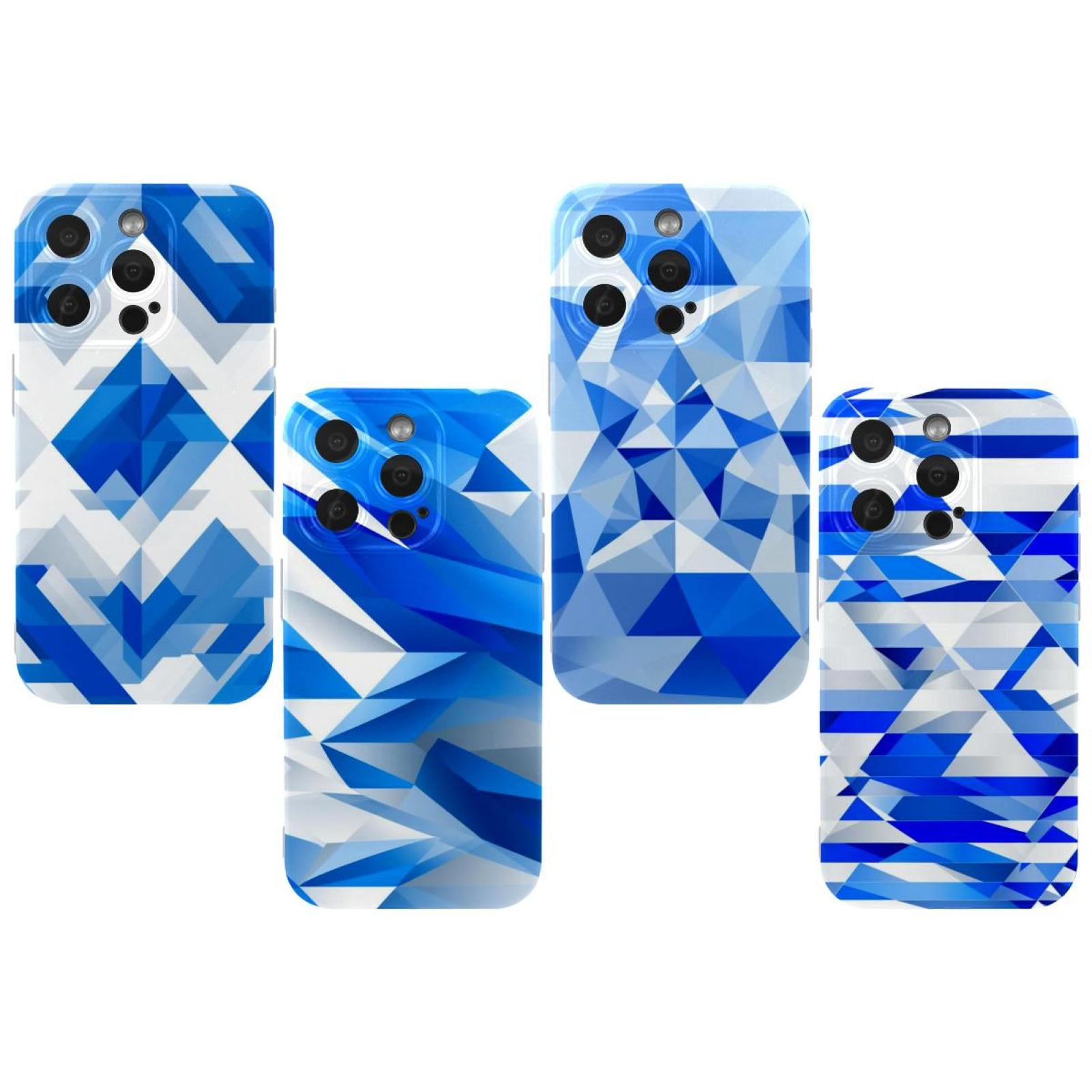 OWNHE Israeli Flag Pattern 4-Pack TPU Soft Case Set for iPhone 14 Pro/14 Pro Max/15 Pro/15 Pro ...