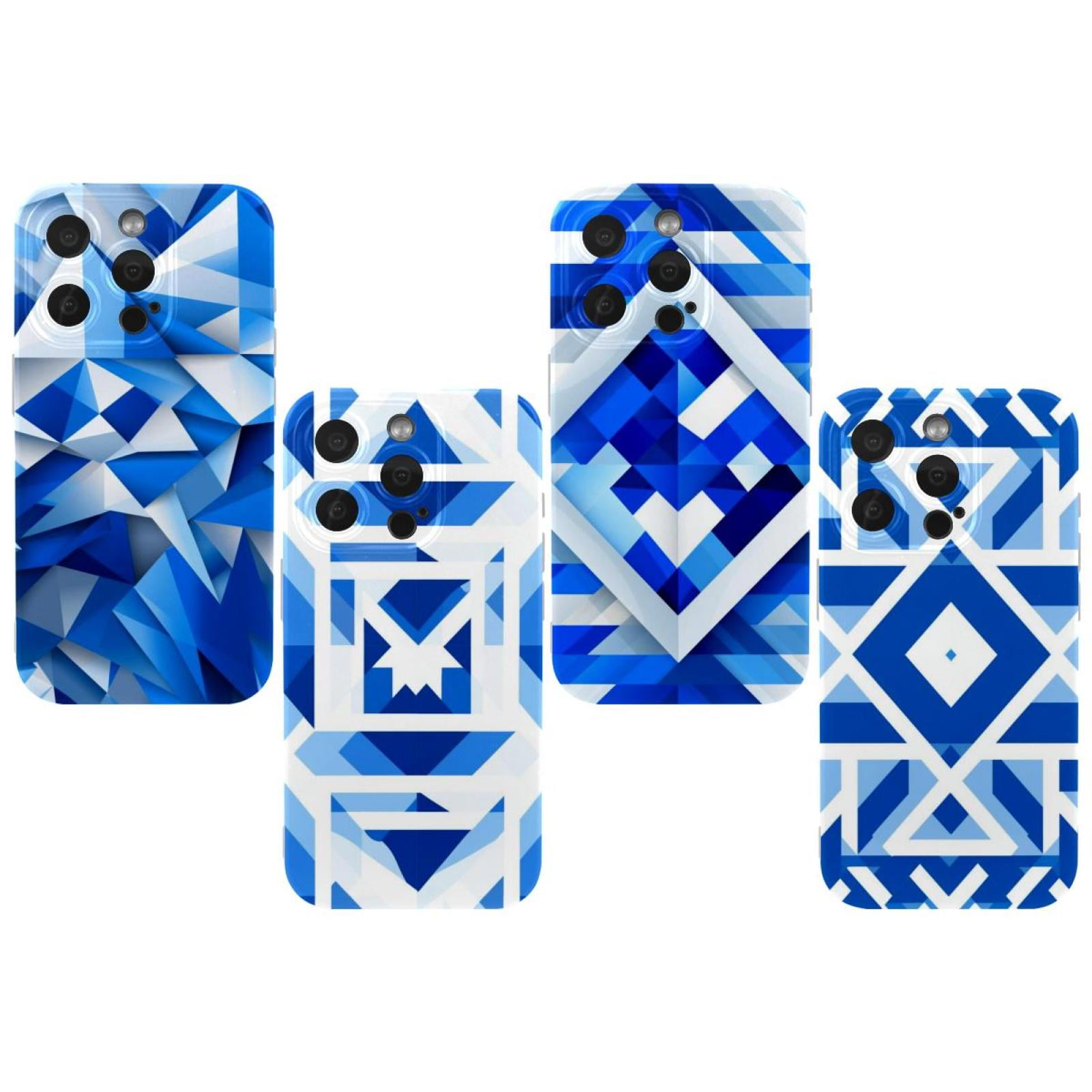 OWNHE Israeli Flag Pattern 4-Pack TPU Soft Case Set for iPhone 14 Pro/14 Pro Max/15 Pro/15 Pro ...