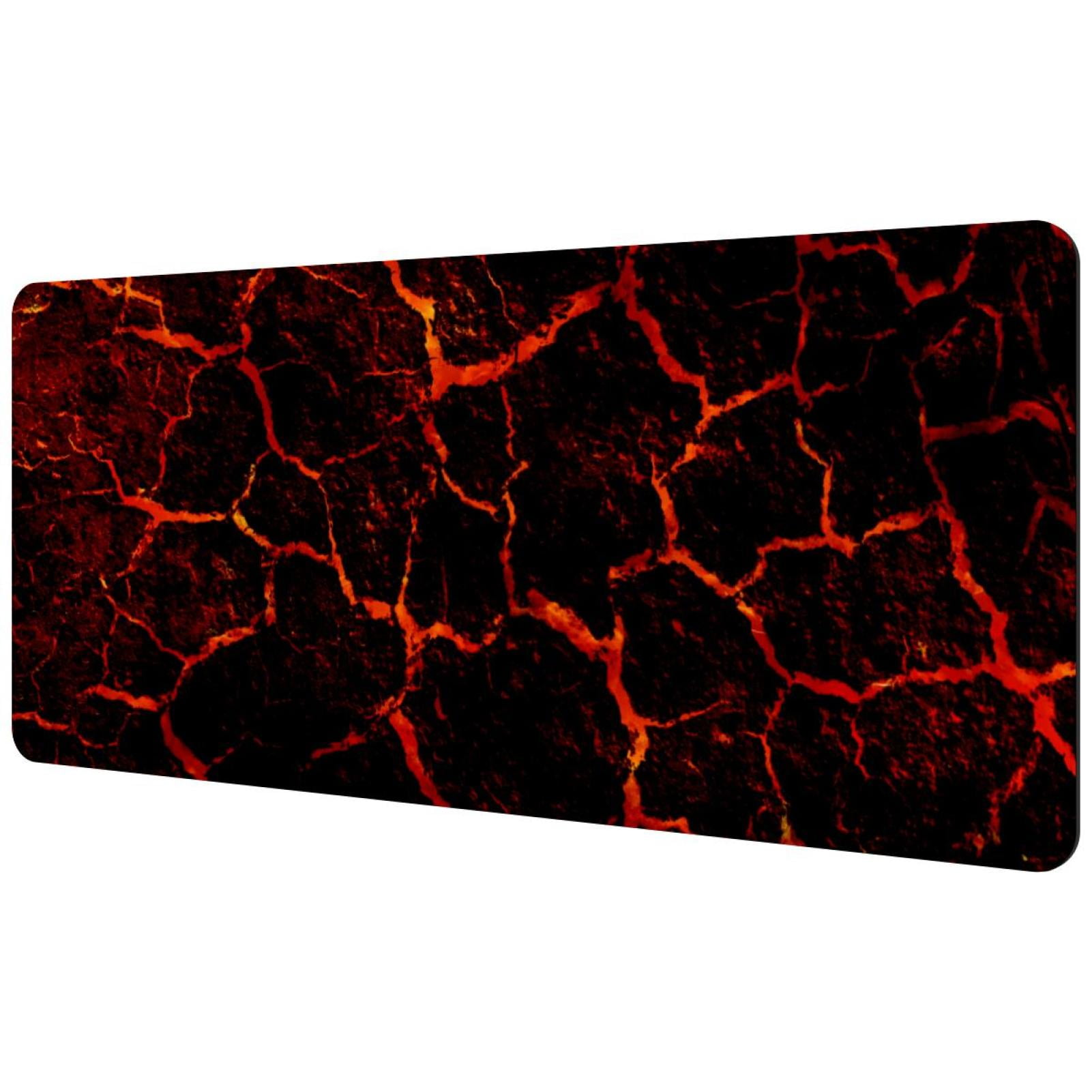 OWNHE Magma Lava Pattern Rectangular Extended Desk Pad with Non-Slip ...