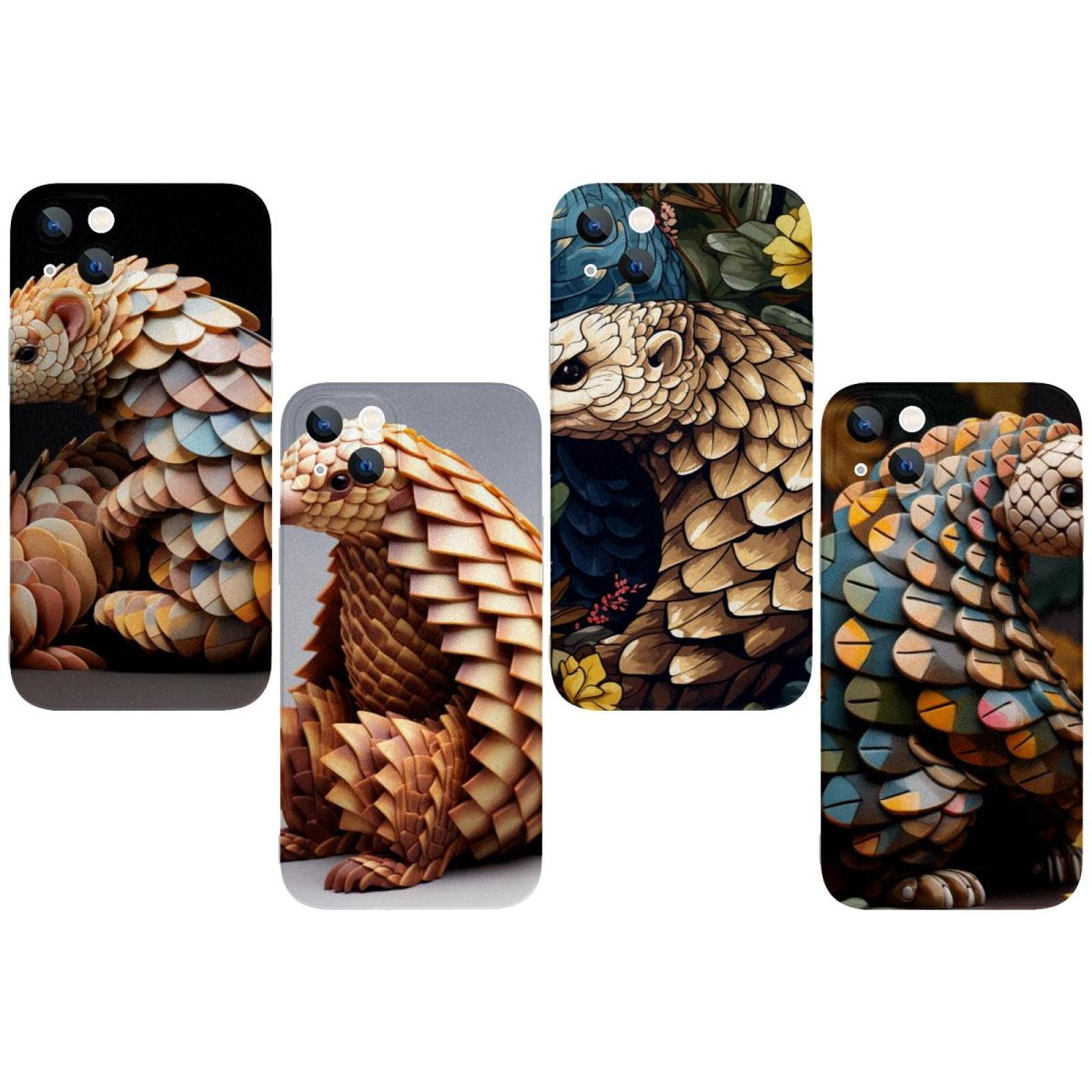 OWNHE Pangolin Pattern 4-Pack Trendy Protective Phone Case Quad-Pack ...
