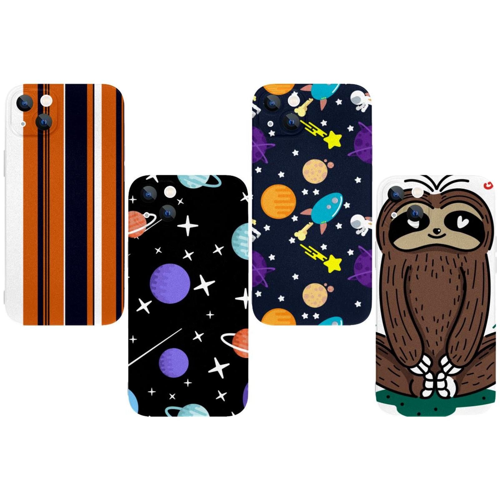OWNHE Planets Space Pattern 4-Pack Trendy Protective Phone Case Quad ...