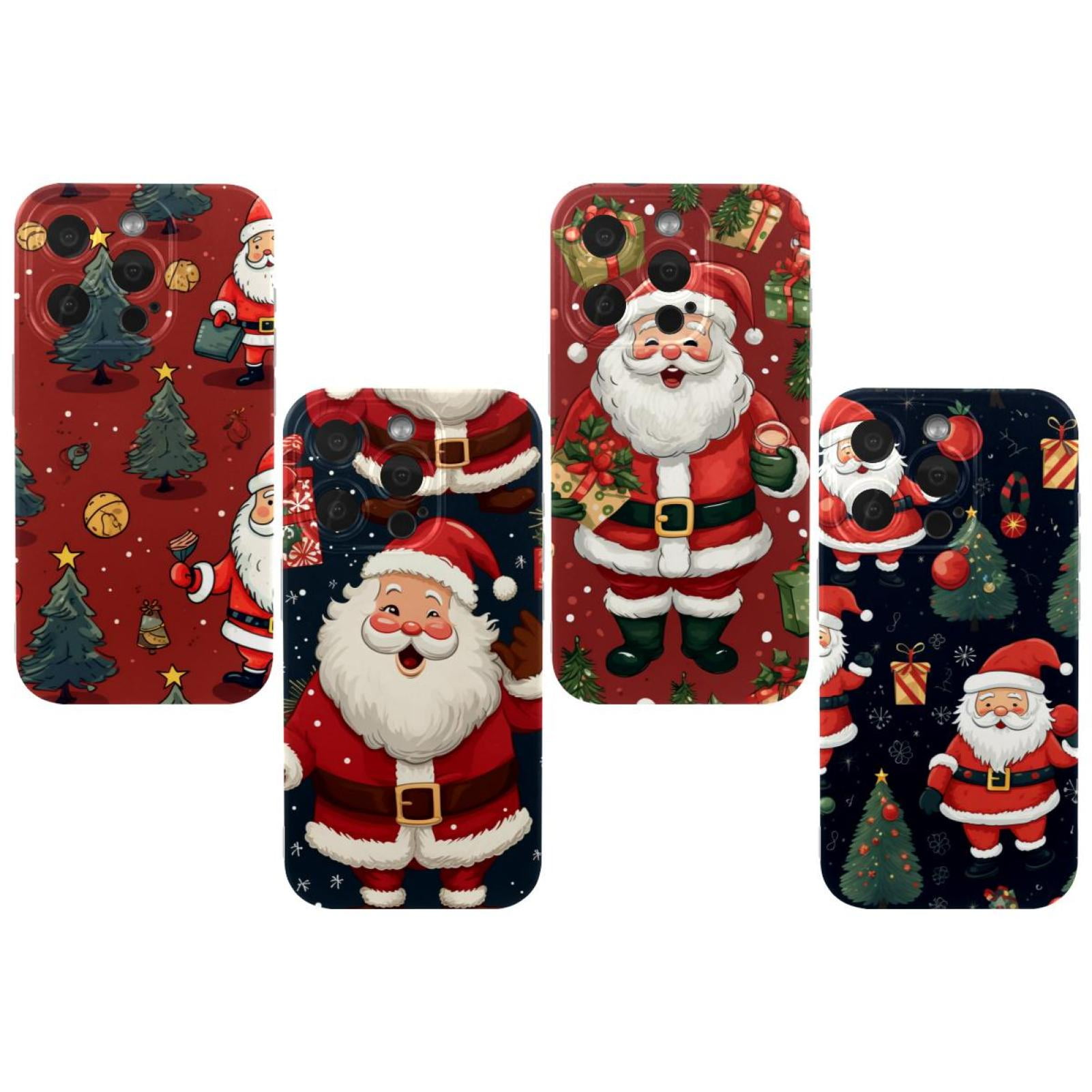 OWNHE Santa Claus Pattern 4-Pack TPU Soft Case Set for iPhone 14 Pro/14 ...