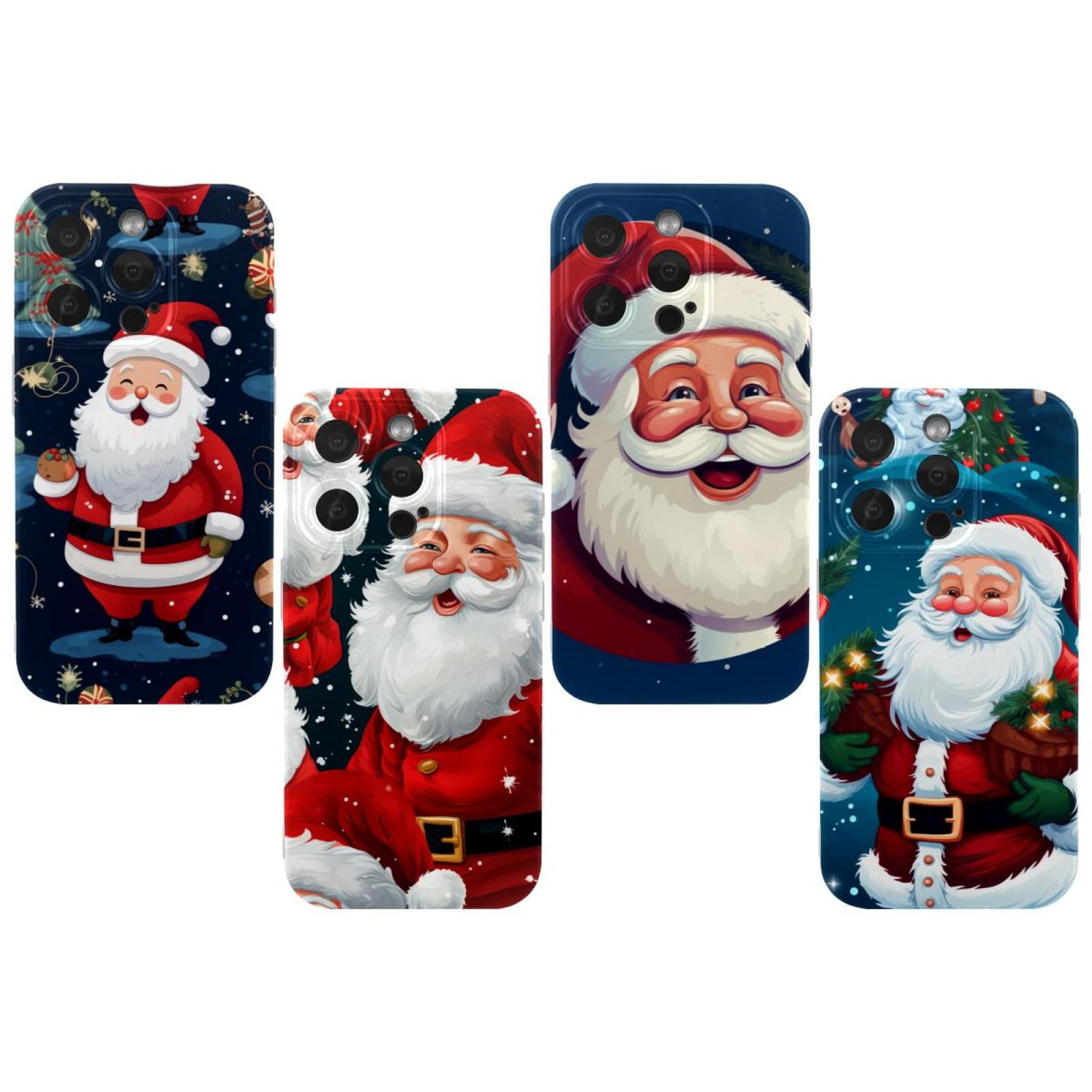 OWNHE Santa Claus Pattern 4-Pack TPU Soft Case Set for iPhone 14 Pro/14 ...