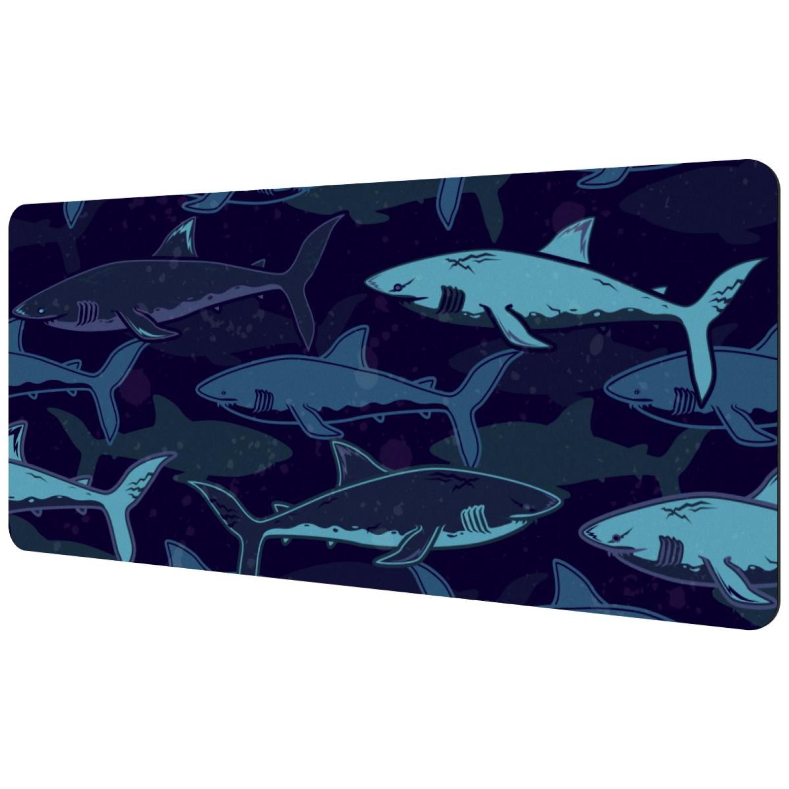 OWNHE Sharks Ocean Sea Pattern Rectangular Extended Desk Pad with Non ...