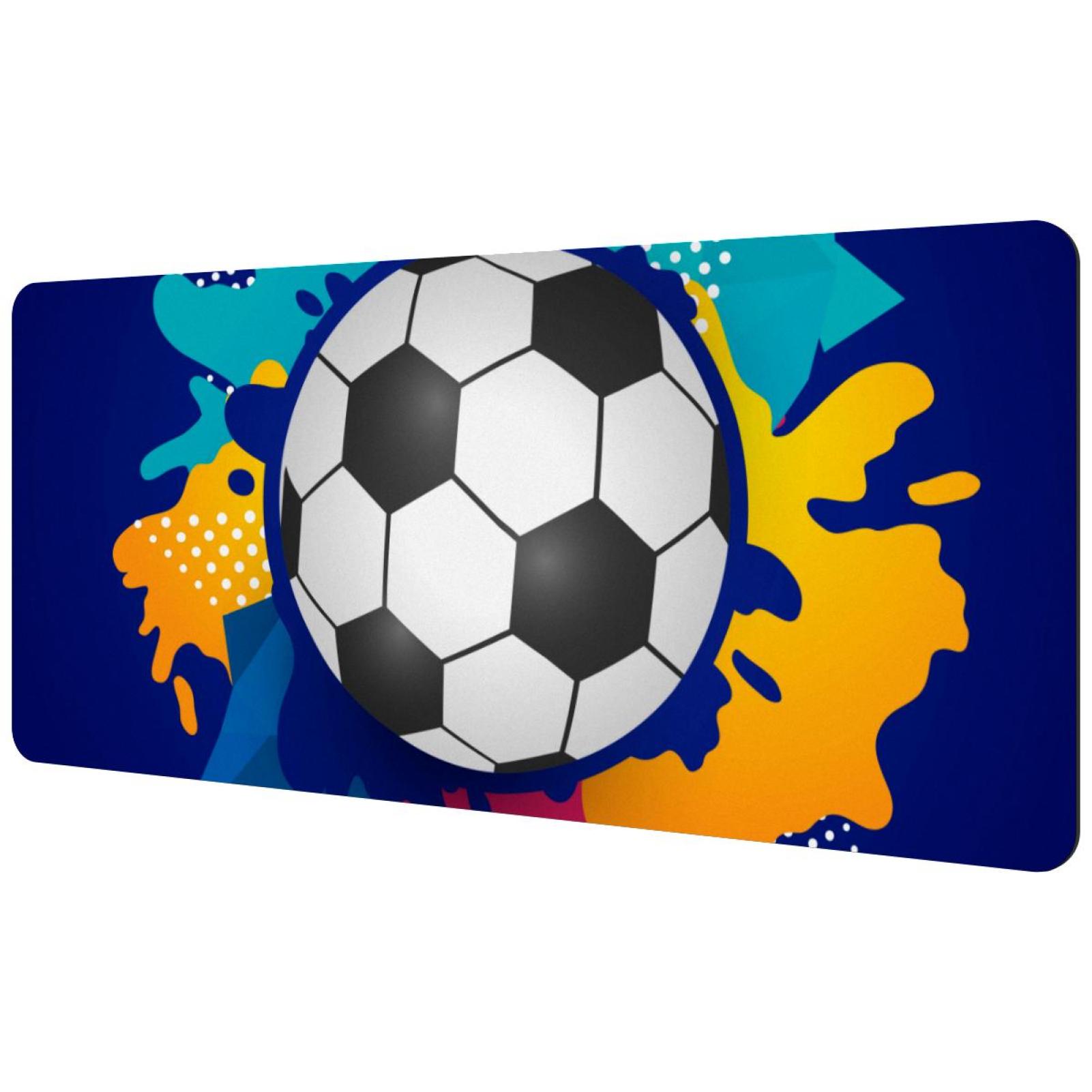 OWNHE Soccer Ball Blue Pattern Rectangular Extended Desk Pad with Non ...