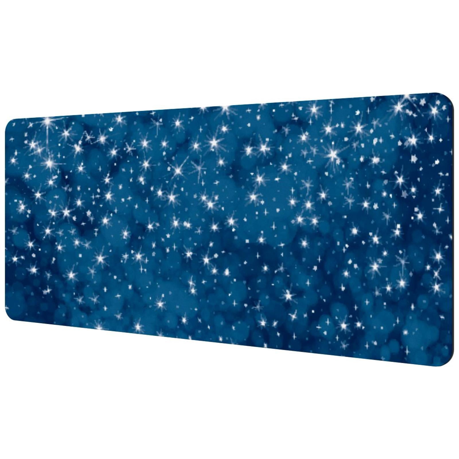 OWNHE Starry Sky Blue Pattern Rectangular Extended Desk Pad with Non ...
