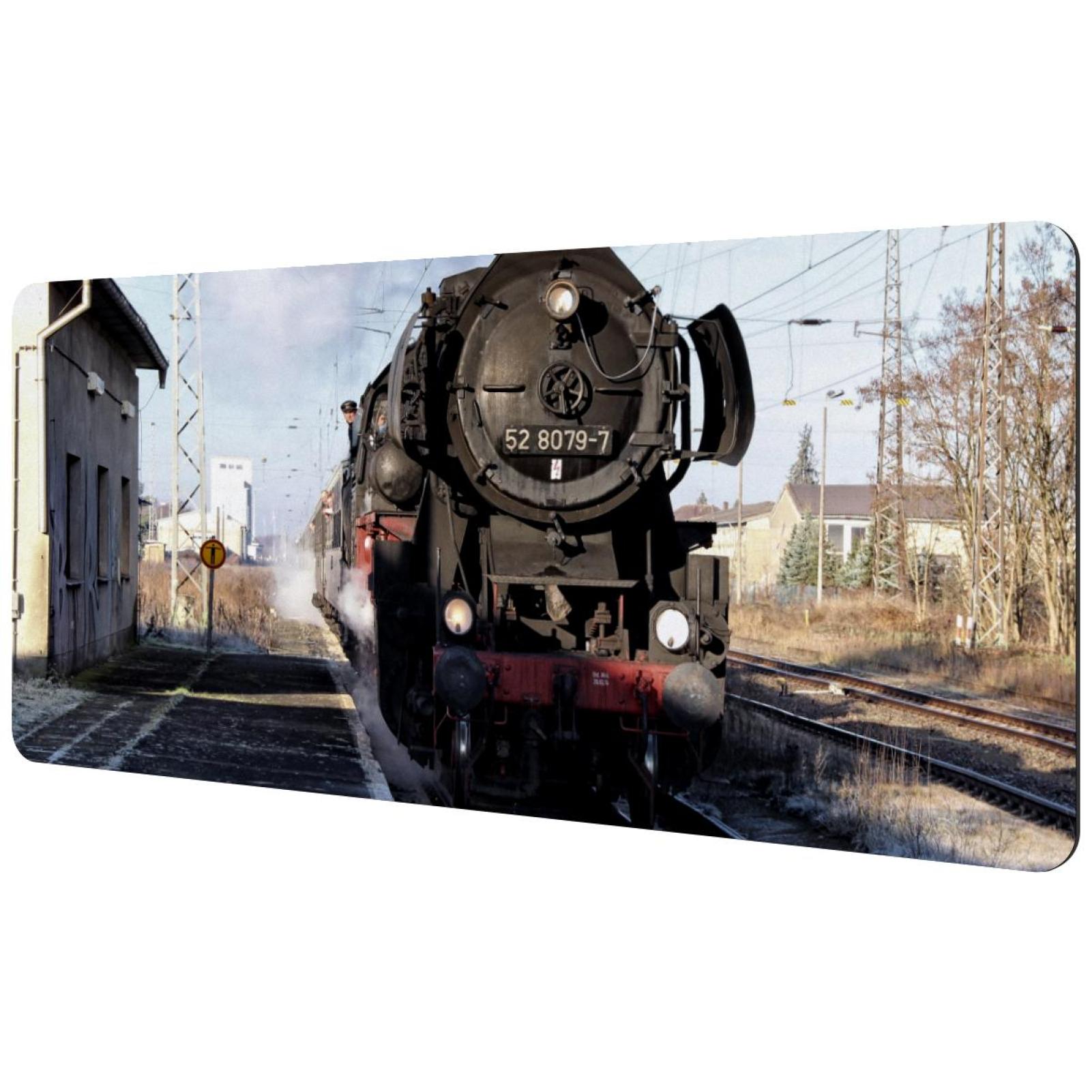 OWNHE Train Steam Traffic Railway Pattern Rectangular Extended Desk Pad ...