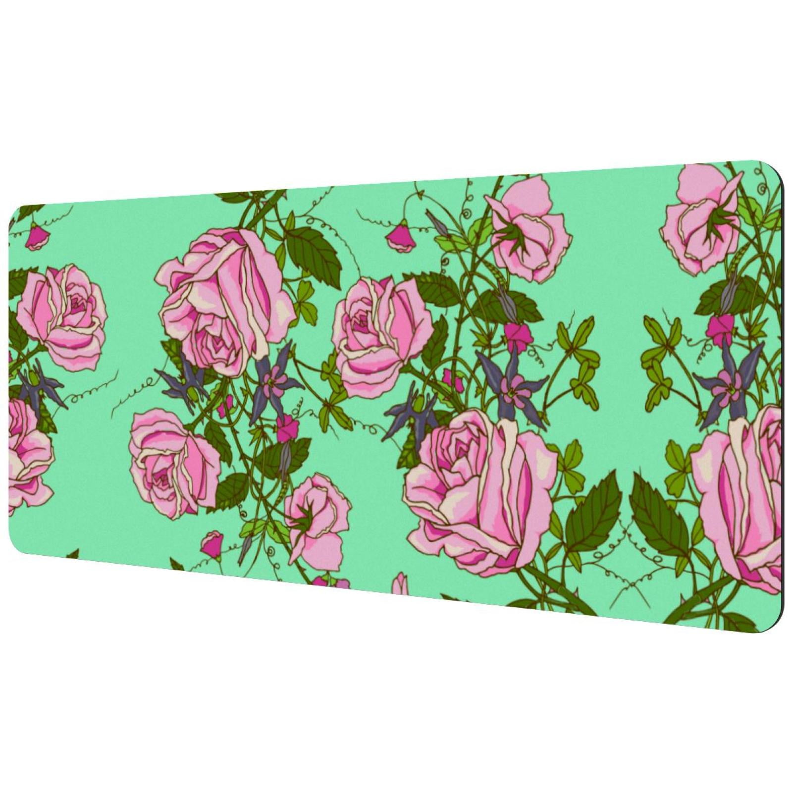 OWNHE Vintage Beautiful Roses Pattern Rectangular Extended Desk Pad ...