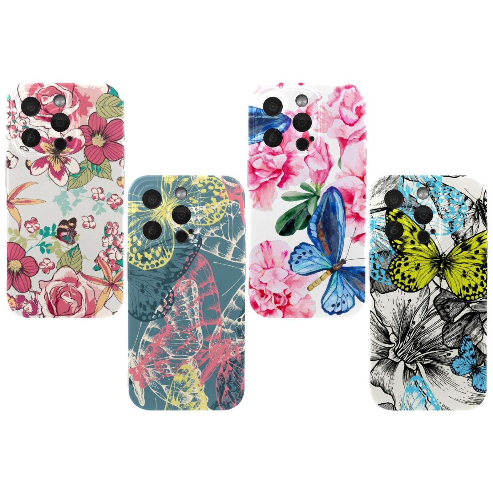 OWNHE Wash Painting Butterfly Pattern 4-Pack TPU Soft Case Set for ...