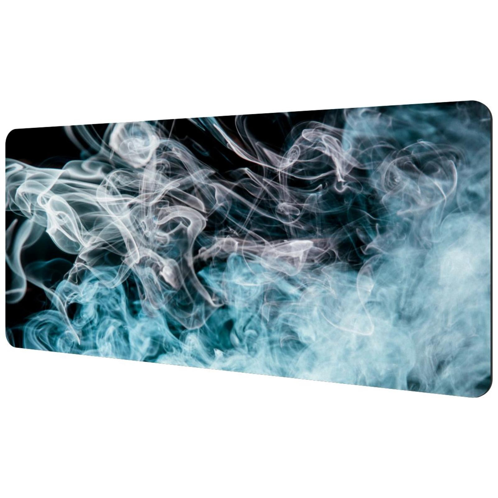 OWNHE Wavy Smoke Black Pattern Rectangular Extended Desk Pad with Non ...