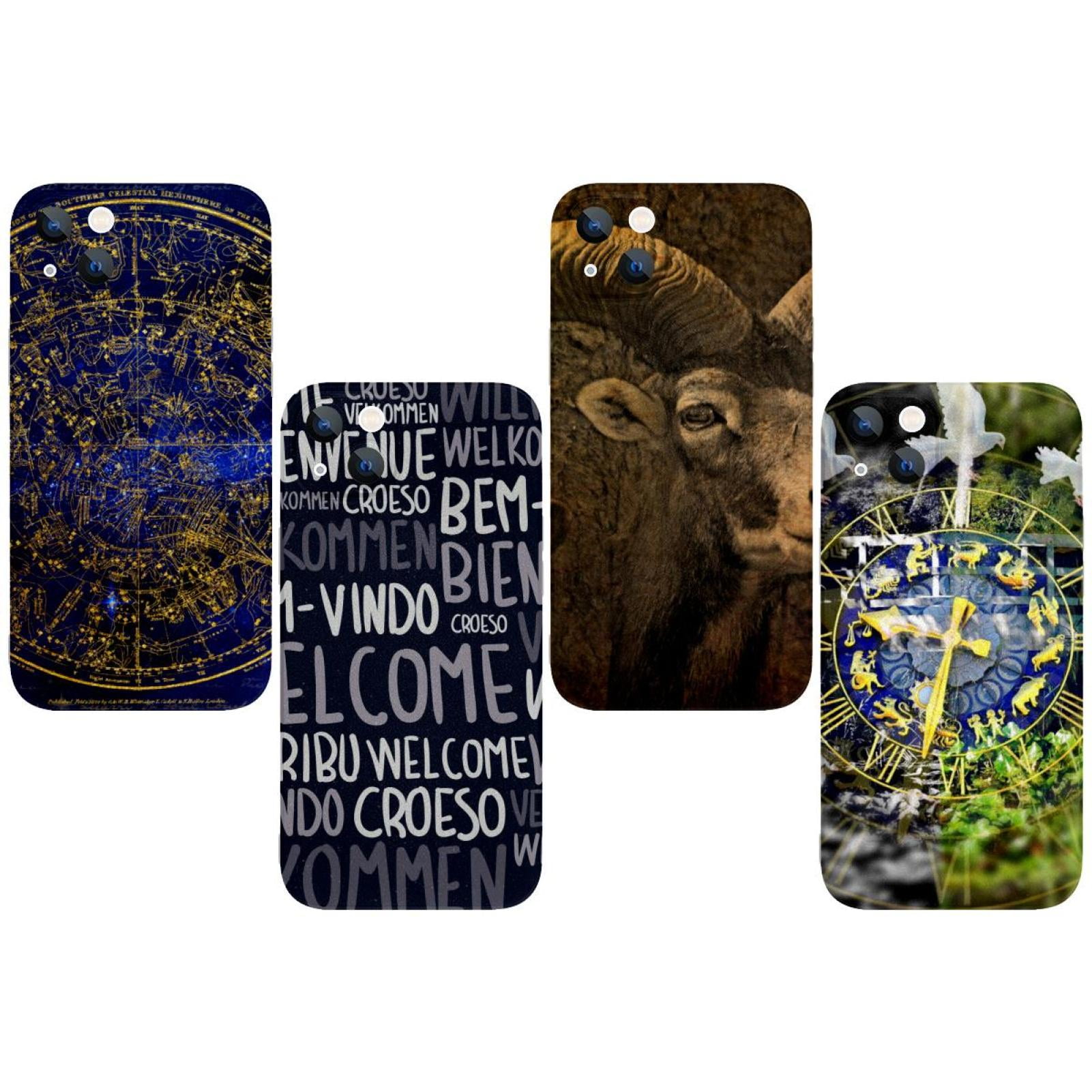 OWNHE Welcome Different Language Pattern 4-Pack Trendy Protective Phone ...