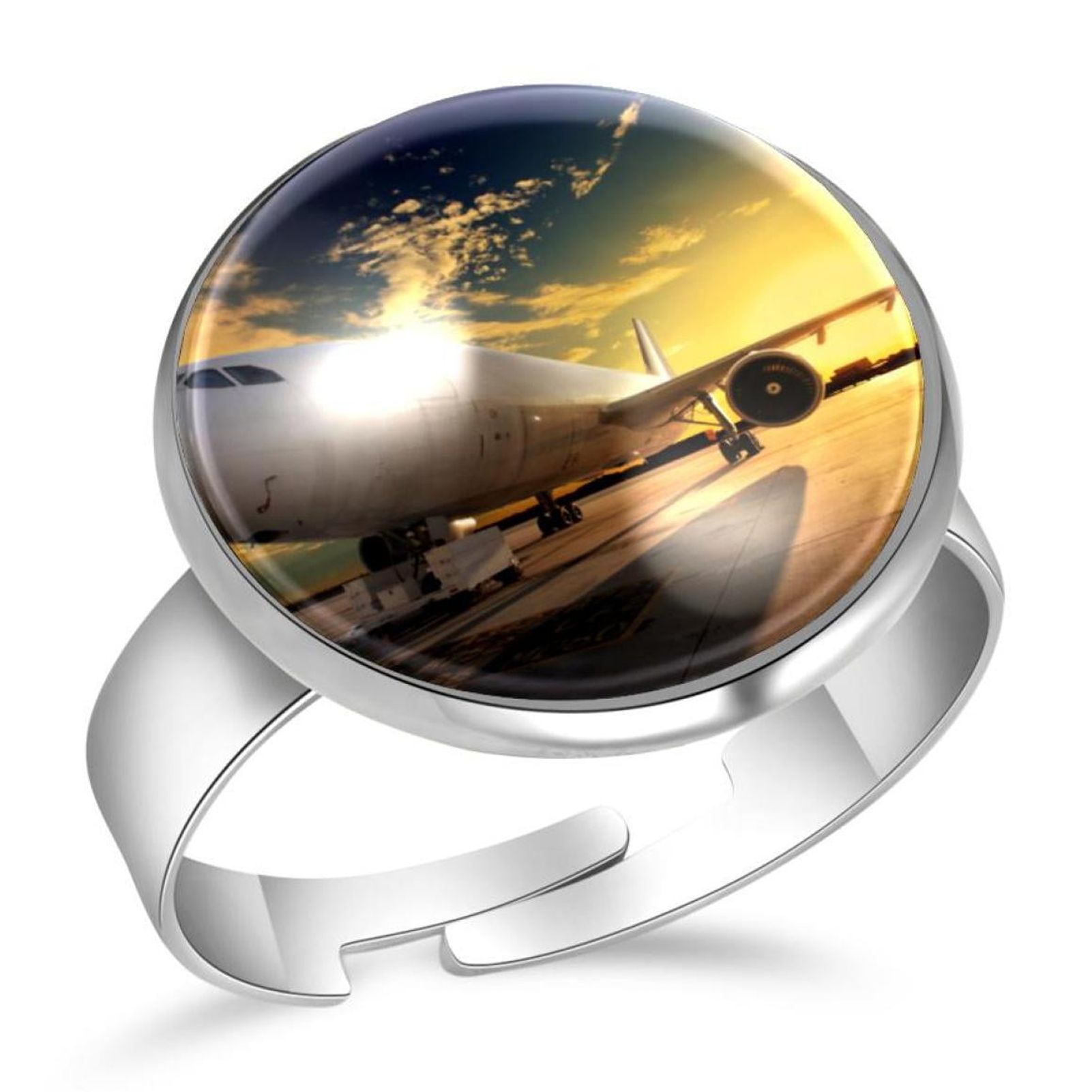 OWNMEMORY Airplane Airplane at Sunset Pattern Stainless Steel ...