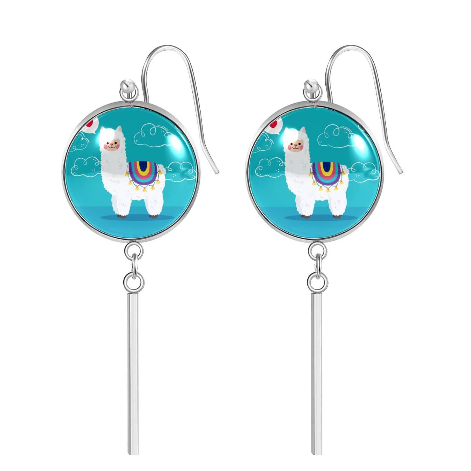 OWNMEMORY Alpaca Blue Llama Pattern Elevate Your Style with Decorative ...