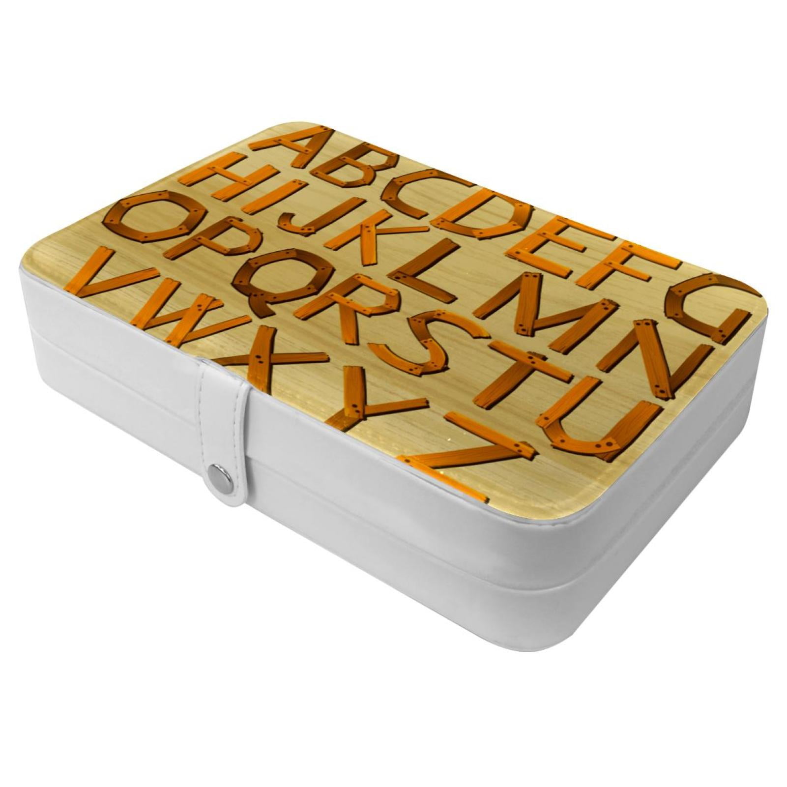 OWNMEMORY Alphabet Characters From a To Z in Wooden Pattern Portable PU ...