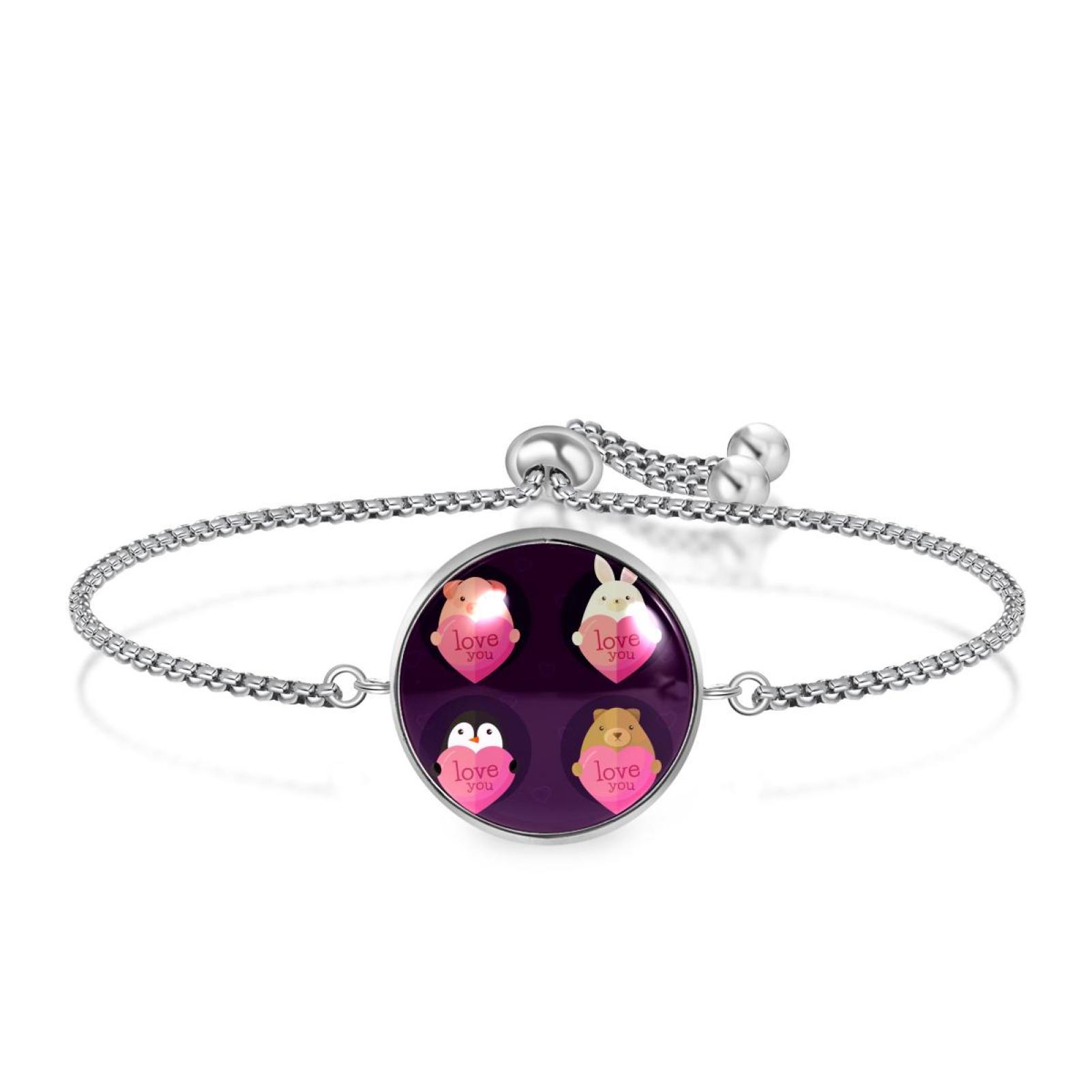 OWNMEMORY Animal Pigs Pattern Stainless Steel Pattern Adjustable ...