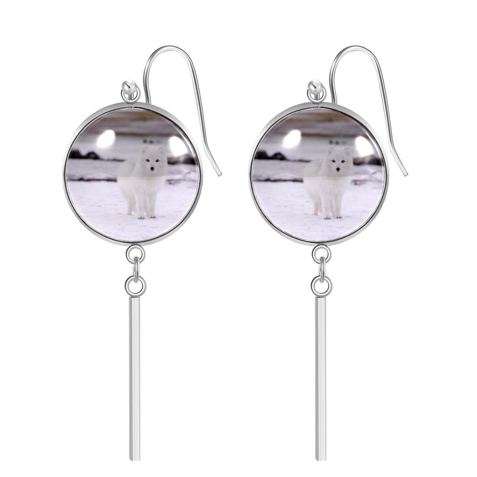 OWNMEMORY Arctic Fox Pattern Elevate Your Style with Decorative Earring ...