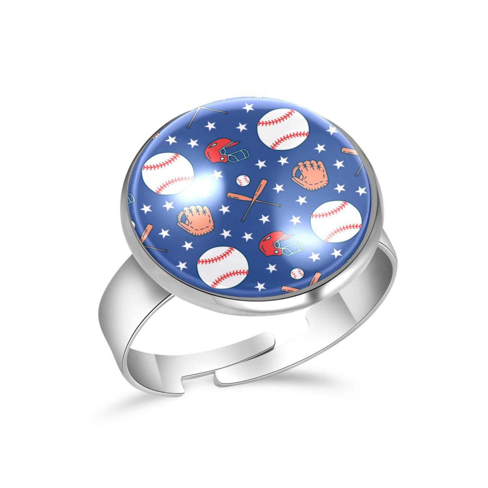 OWNMEMORY Baseball Softball Sport Game Blue Pattern Stainless Steel ...