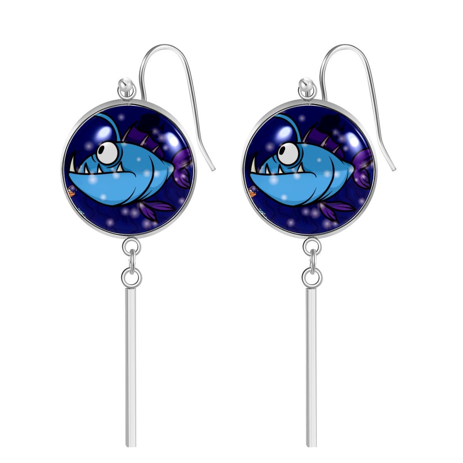 OWNMEMORY Blue Angler Fish Pattern, Pattern Elevate Your Style ...