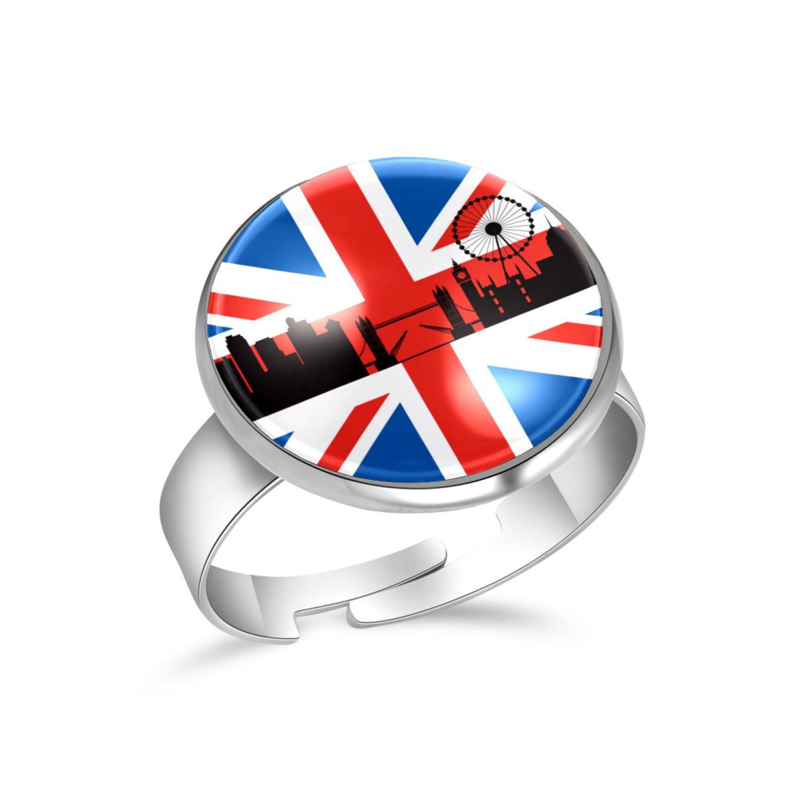 OWNMEMORY British Flag with London Cityscape Pattern Stainless Steel ...