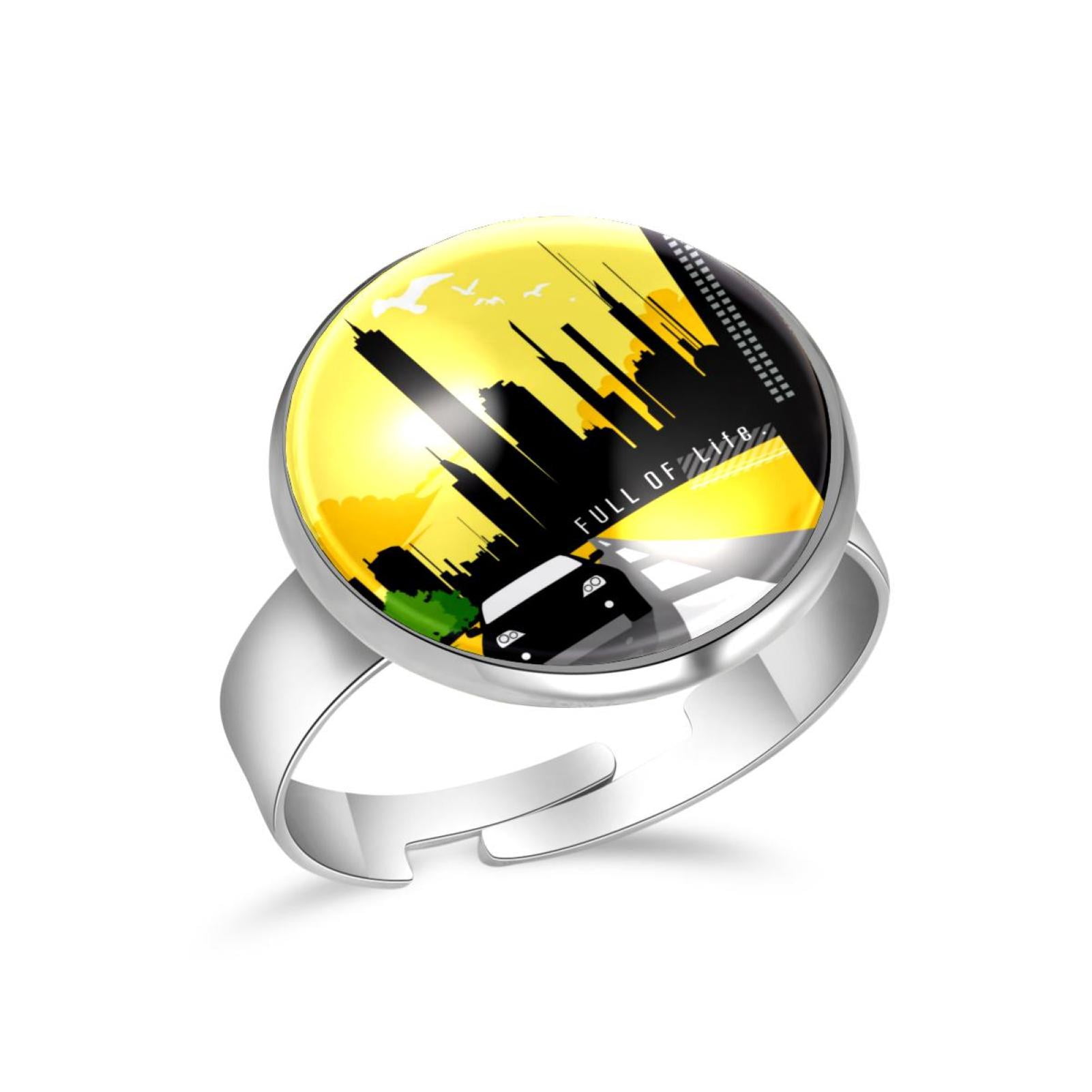 OWNMEMORY Car Silhouette Driving on City Road Pattern Stainless Steel ...