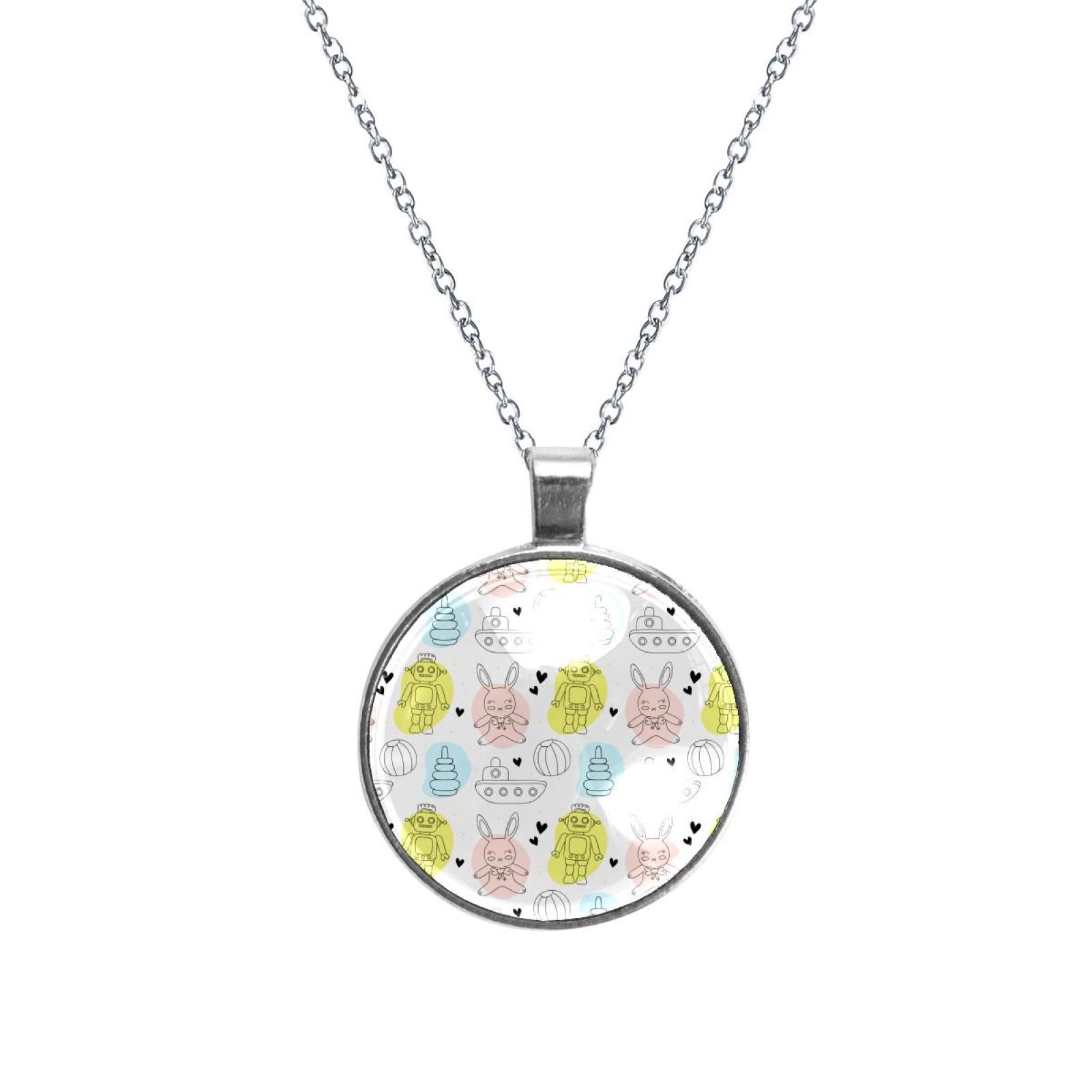 OWNMEMORY Cartoon Robot Rabbit Tank Pattern Stunning Circular Glass ...