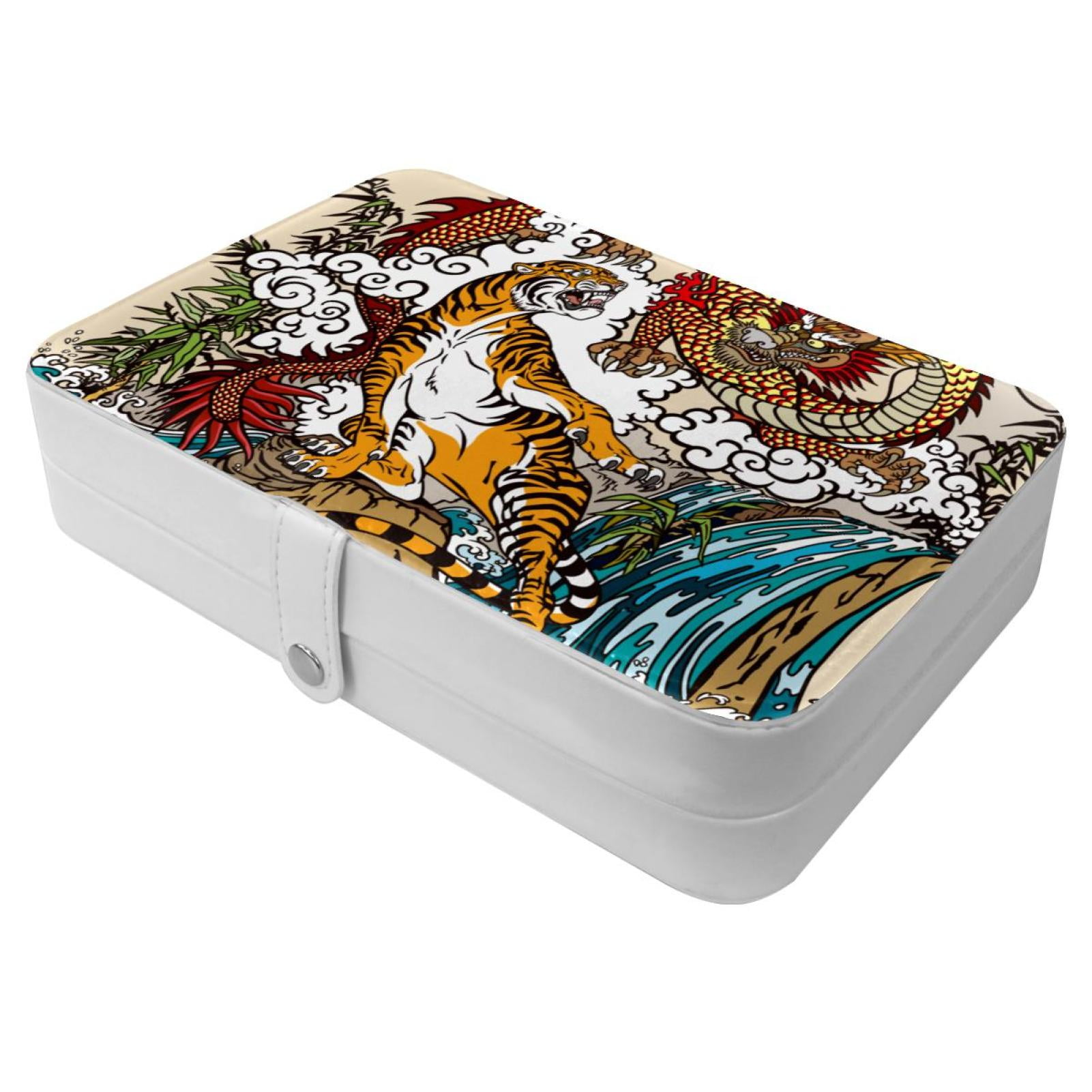 OWNMEMORY Chinese Dragon Tiger Pattern Portable PU Leather Necklace ...