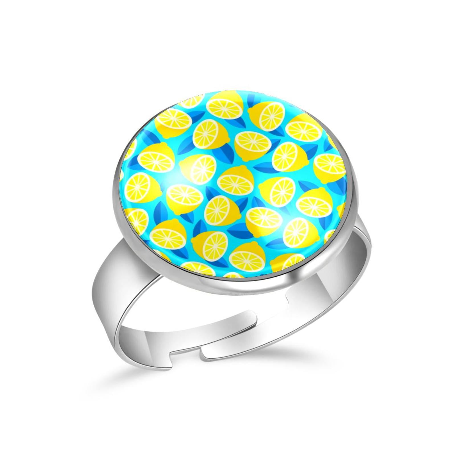 OWNMEMORY Citrus Yellow Lemon Pattern Stainless Steel Adjustable ...