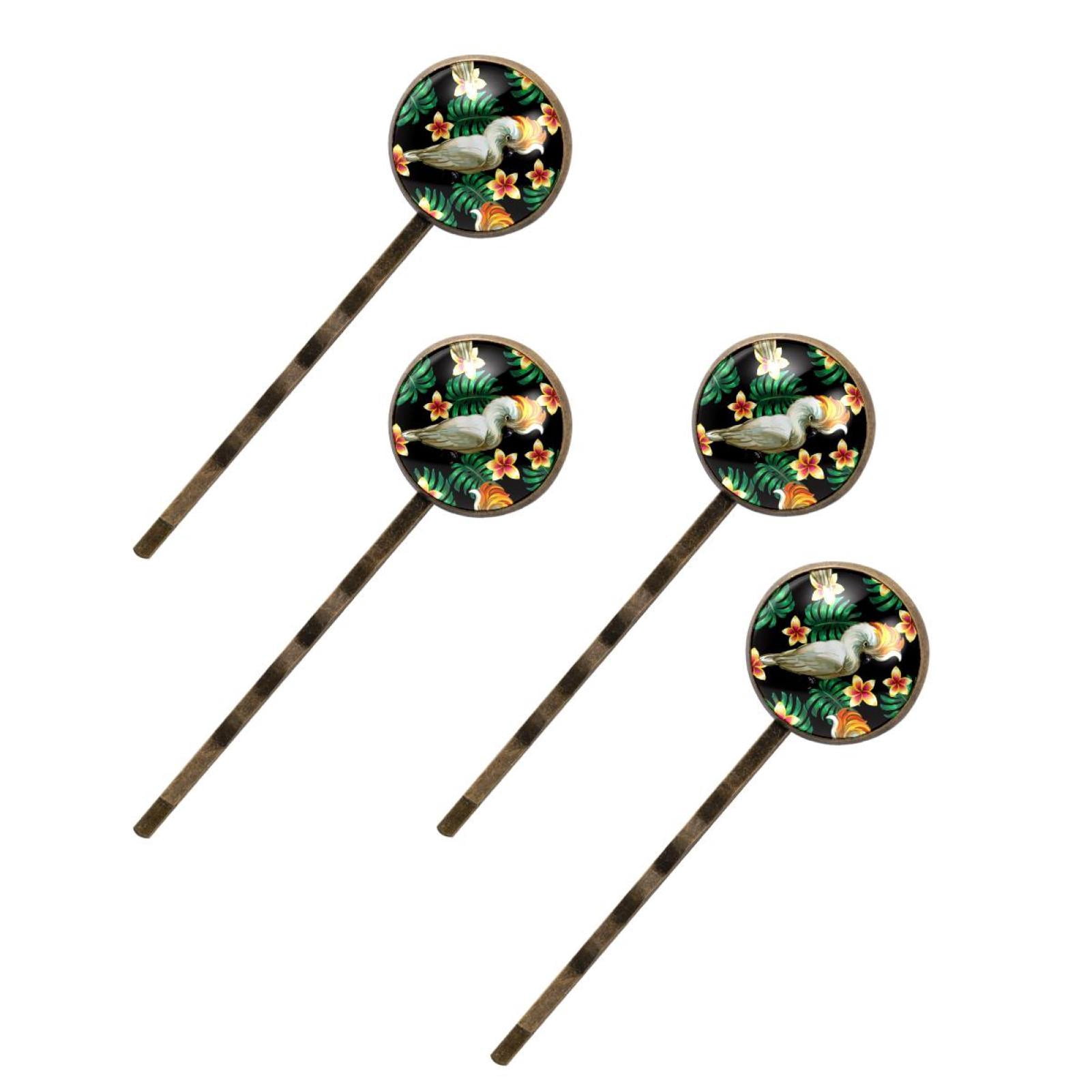 OWNMEMORY Cockatoos Animala Pattern Antique Bronze Round Hairpins with ...