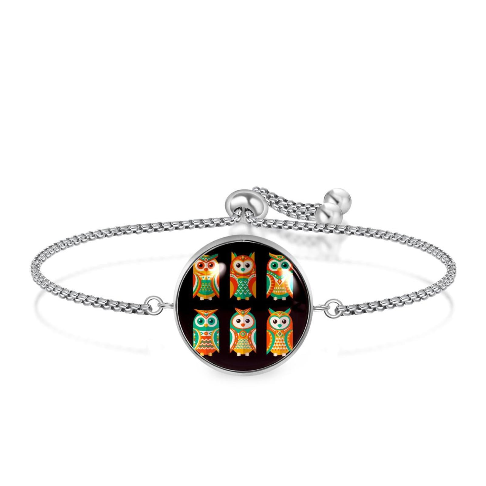 OWNMEMORY Colorful Owls Design Pattern Stainless Steel Pattern ...