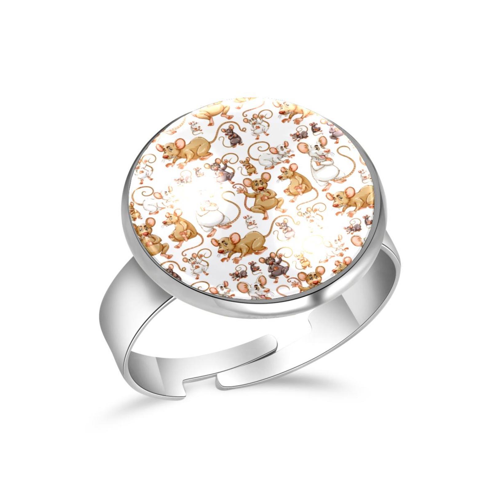 OWNMEMORY Cute Cartoon Mice Rats on White Background Pattern Stainless ...