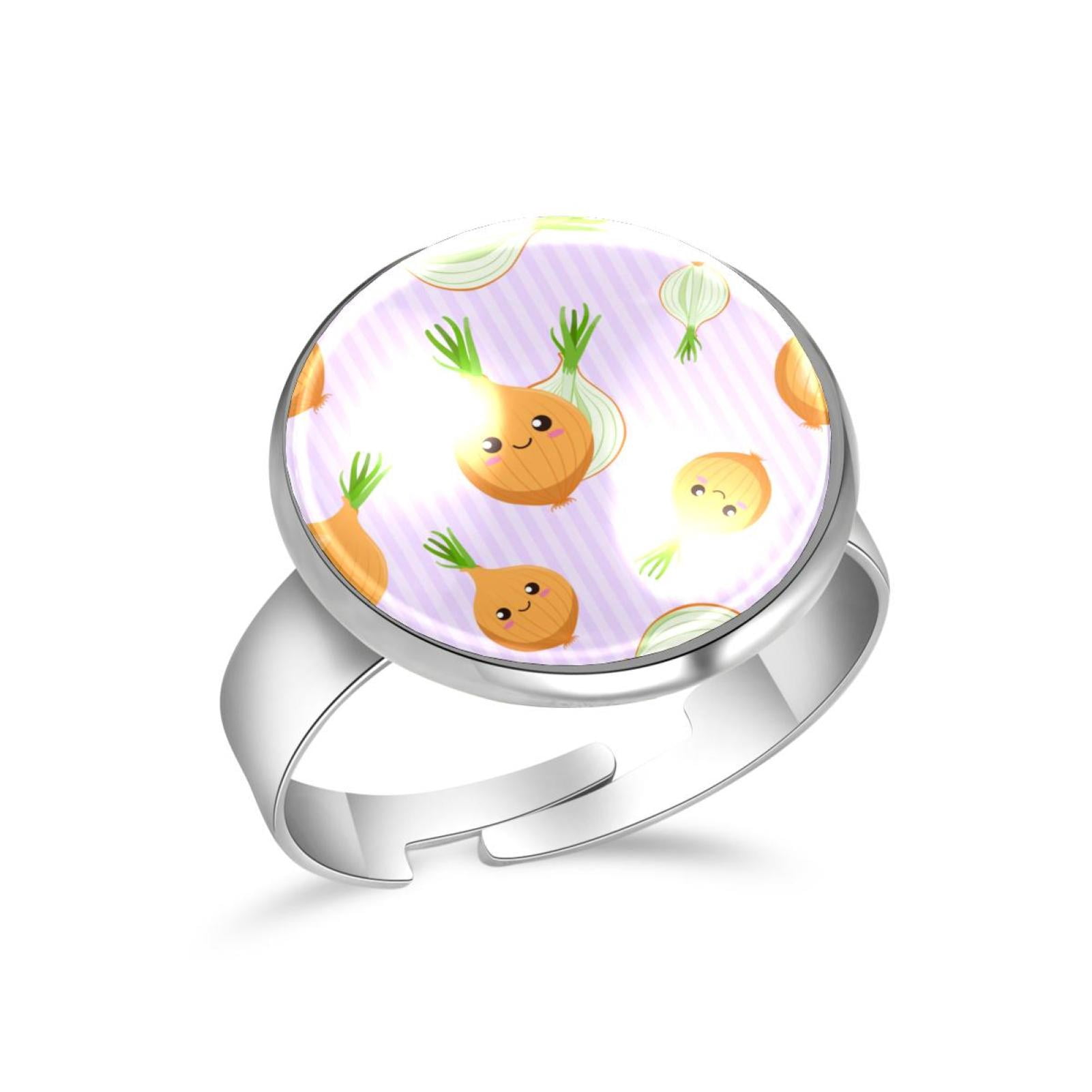 OWNMEMORY Cute Ccartoon Onion Pattern Stainless Steel Adjustable ...