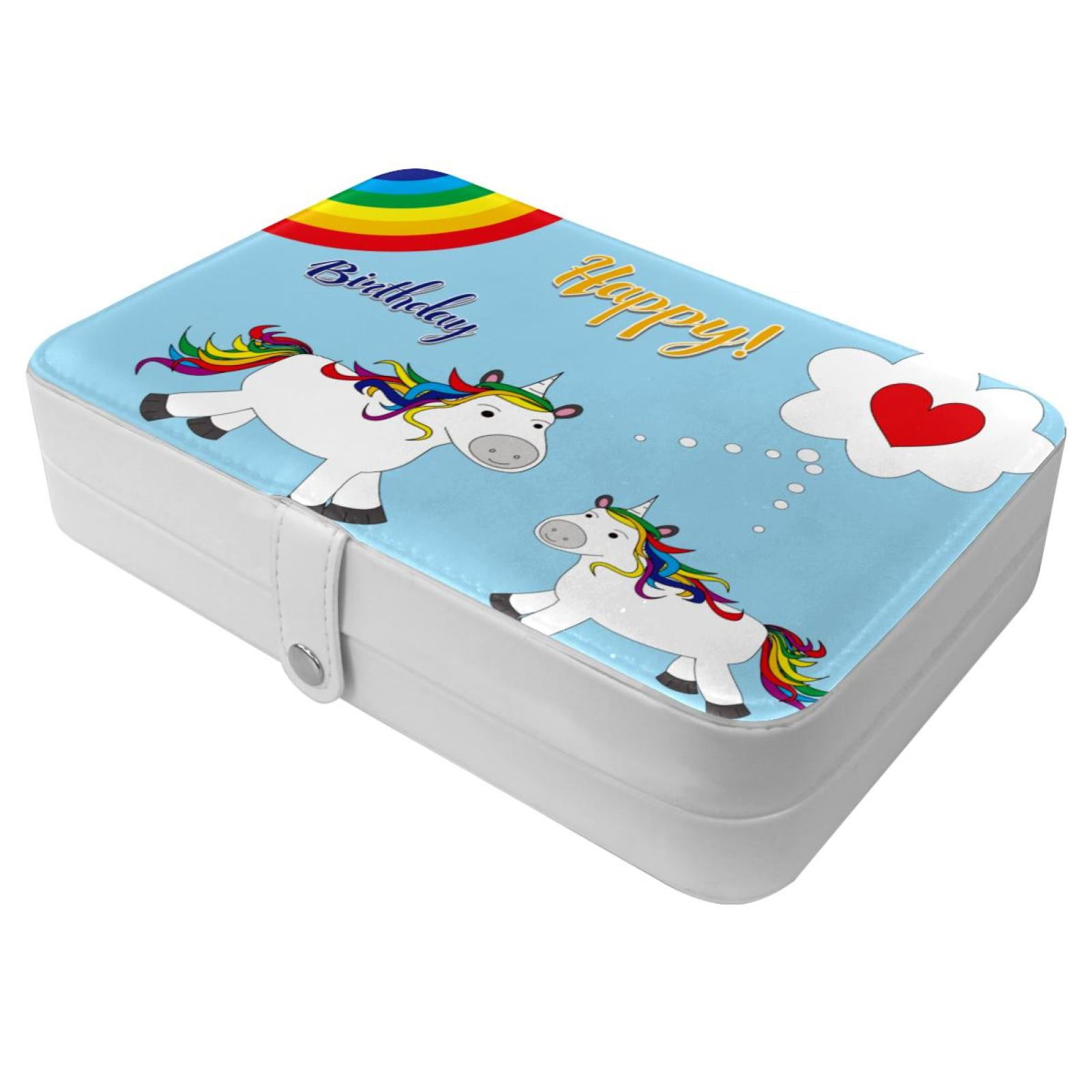 OWNMEMORY Cute Unicorn Rainbow Happy Birthday Pattern Portable PU ...