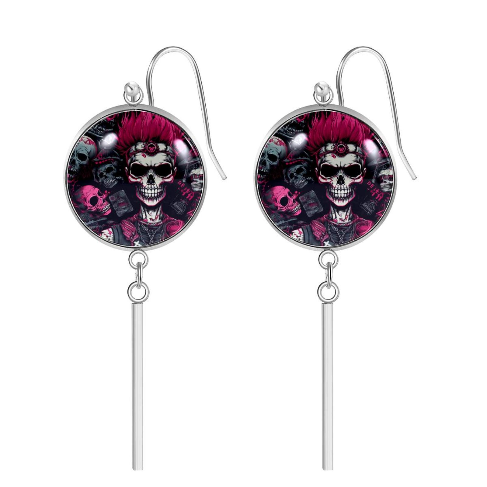 OWNMEMORY Dark Punk Pattern Elevate Your Style with Decorative Earring ...