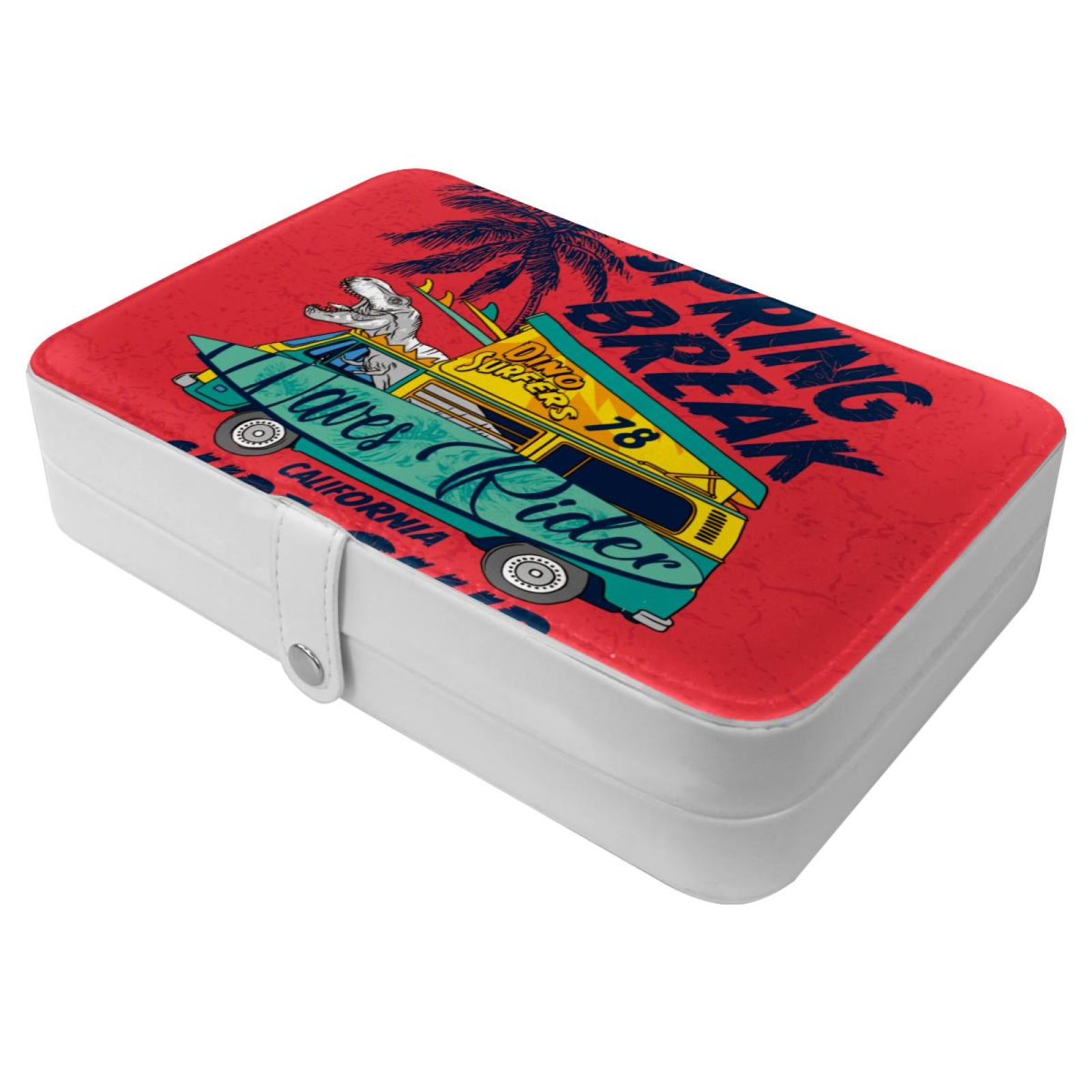 OWNMEMORY Dinosaur Surf Club Spring Brenk Pattern Portable PU Leather ...