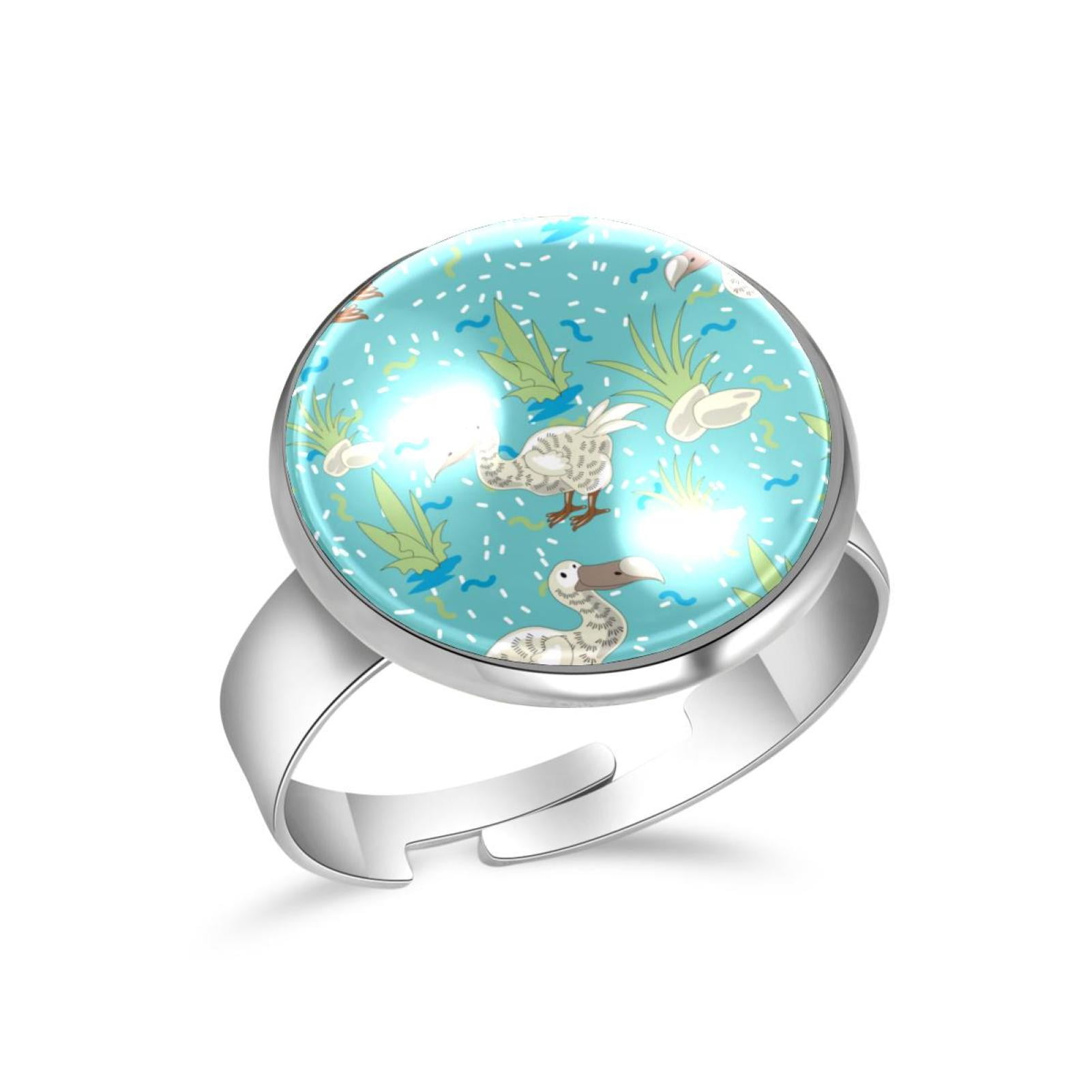 OWNMEMORY Dodo Bird Cartoon Character Pattern Thumb Ring Jewelry ...